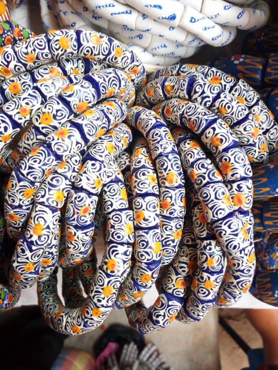 20 Hand Printed Beads, African Beads, Handmade Beads - Etsy