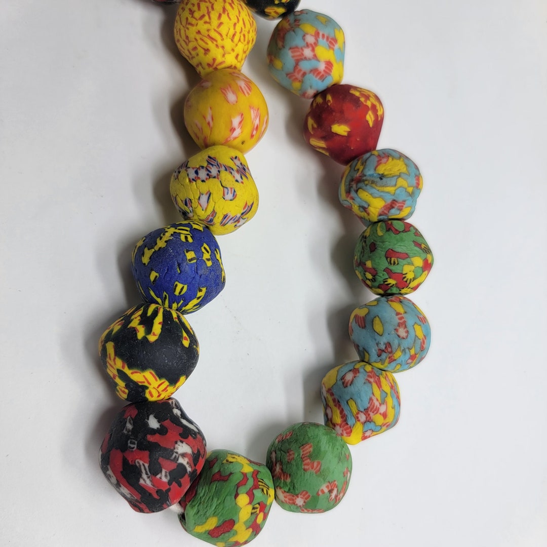 30 Colorful Bi-cone African Beads - Etsy