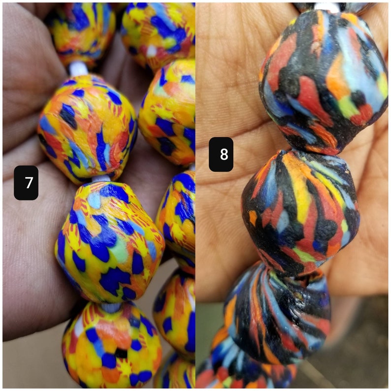 Recycled Bi-cone Beads, African Beads, Krobo Glass Beads - Etsy