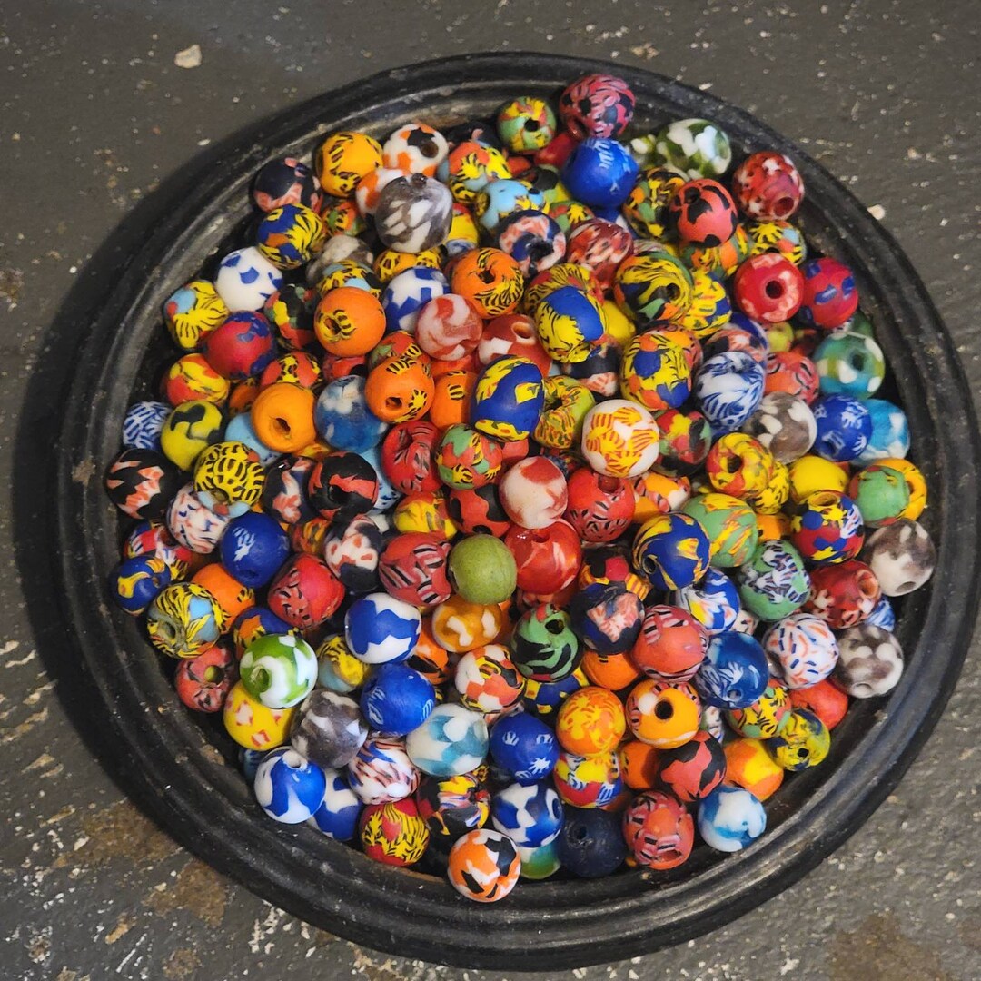 Mix Round Marble African Beads - Etsy