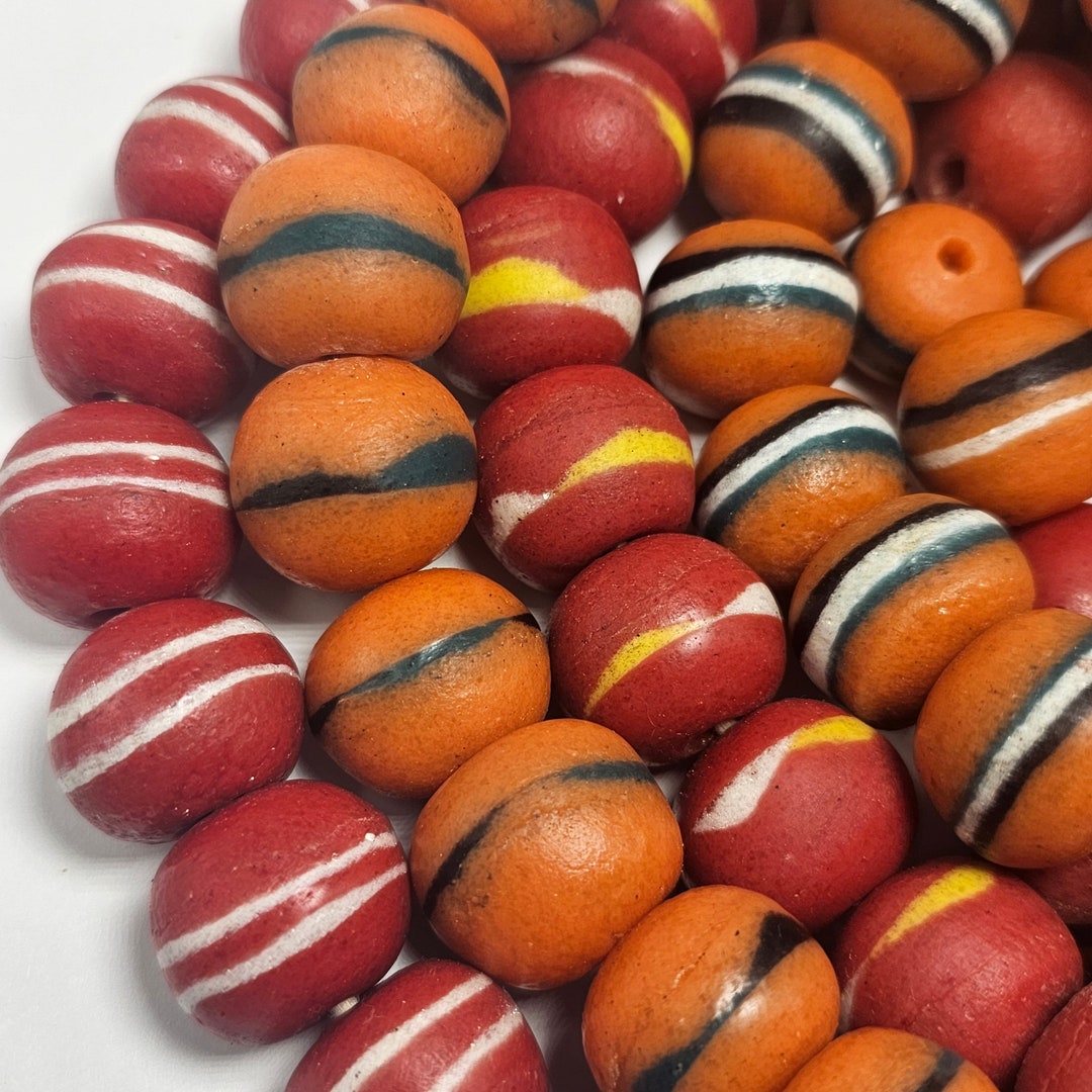 Red Orange African Balls, Jewelry Making Beads - Etsy