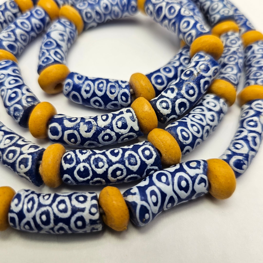36 Blue African Beads - Etsy