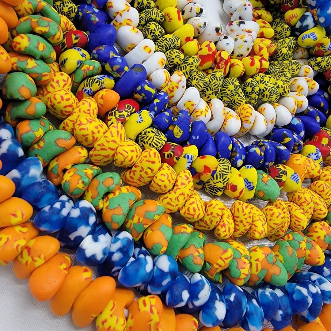 African Bean Glass Beads, Jewelry Making Beads - Etsy