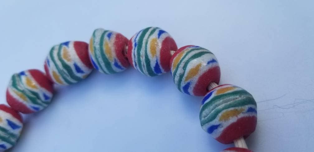 Mix Colored Bi-cone Beads, African Beads, Krobo Glass Beads - Etsy