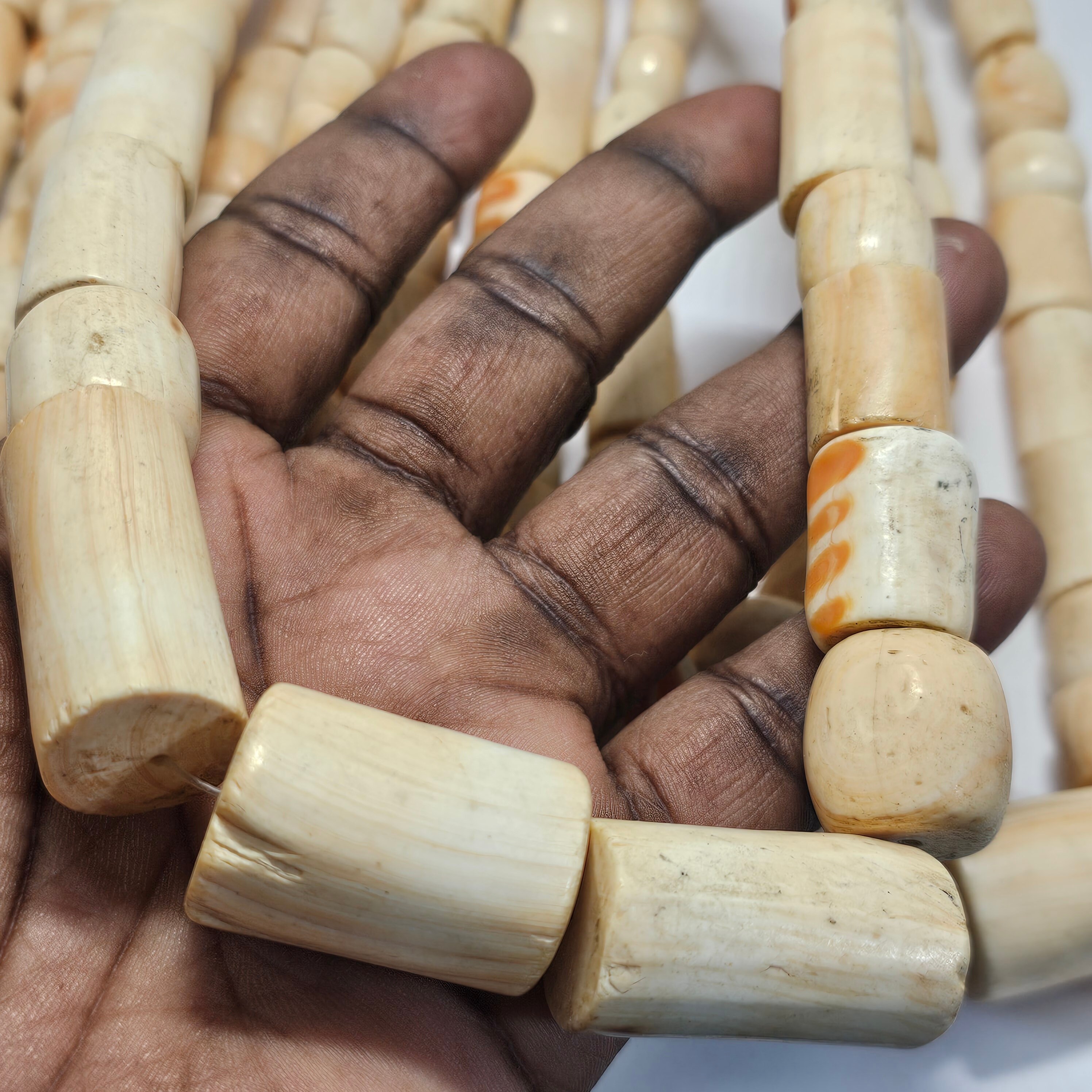 Natural Keyan Bone Beads - Etsy