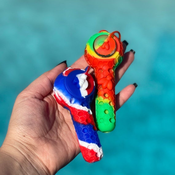Silicone Pipes With Glass Bowl Honeycomb Pipe Unbreakable - Etsy