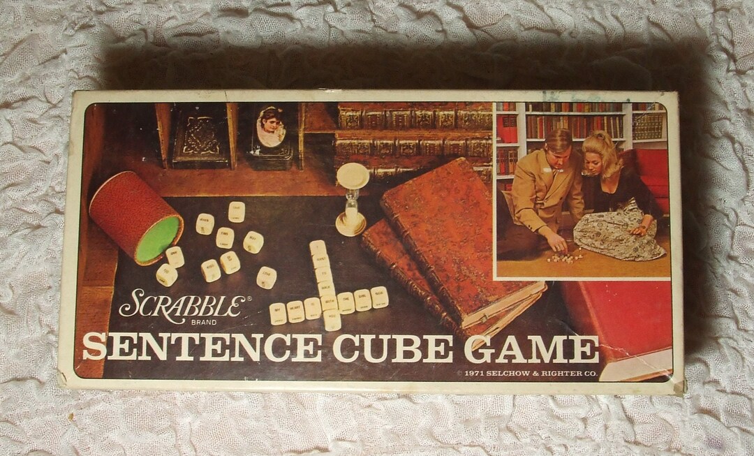 Vintage 1971 Scrabble Sentence Cube Game by Selchow & Righter Company ...
