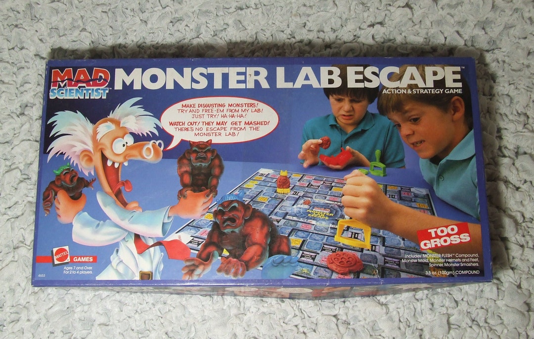Vintage 1987 Mad Scientist Monster Lab Escape Game by Mattel Super Rare ...