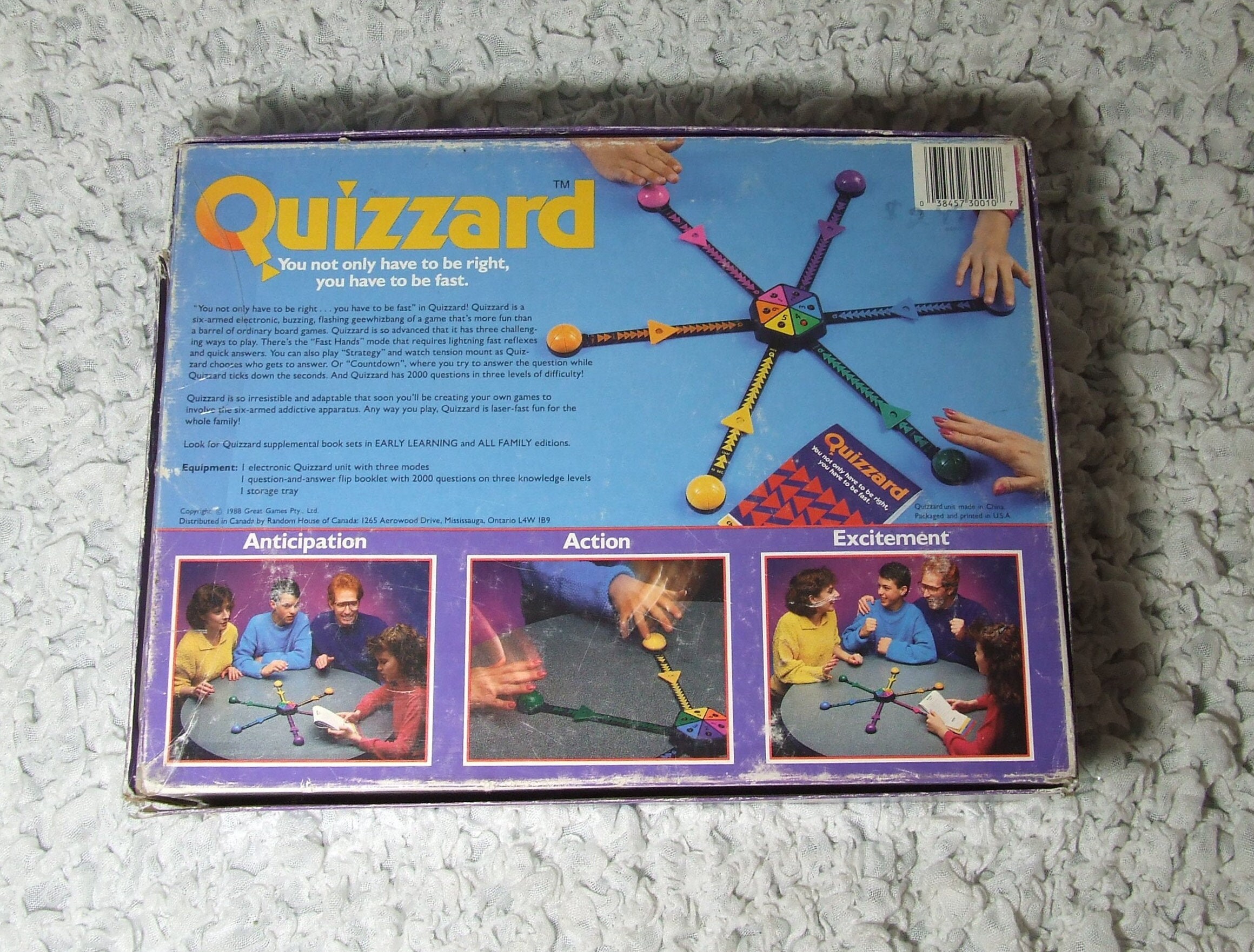 Vintage 1988 Quizzard Trivia Game With Electronic Buzzer by - Etsy