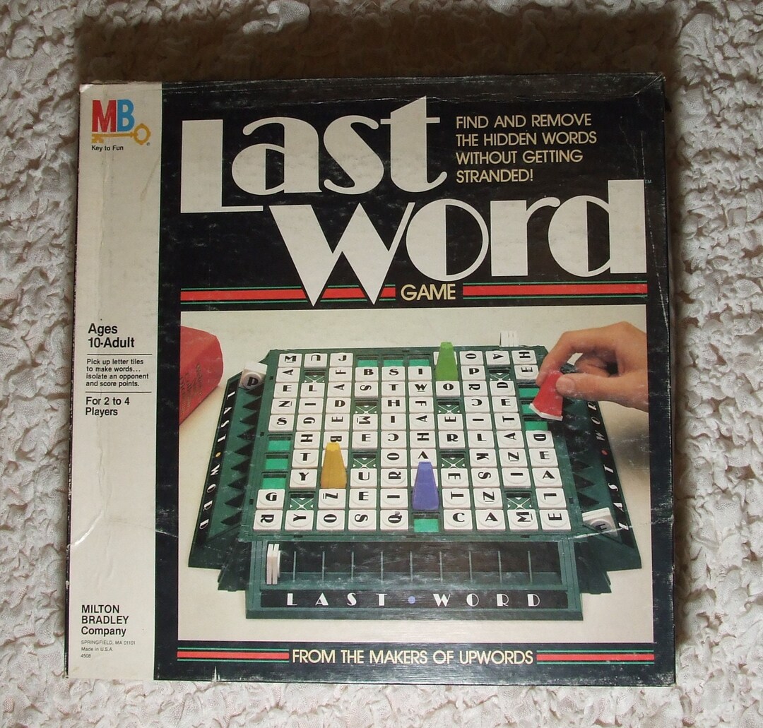Vintage 1985 Last Word Game by Milton Bradley 100% Complete Excellent ...
