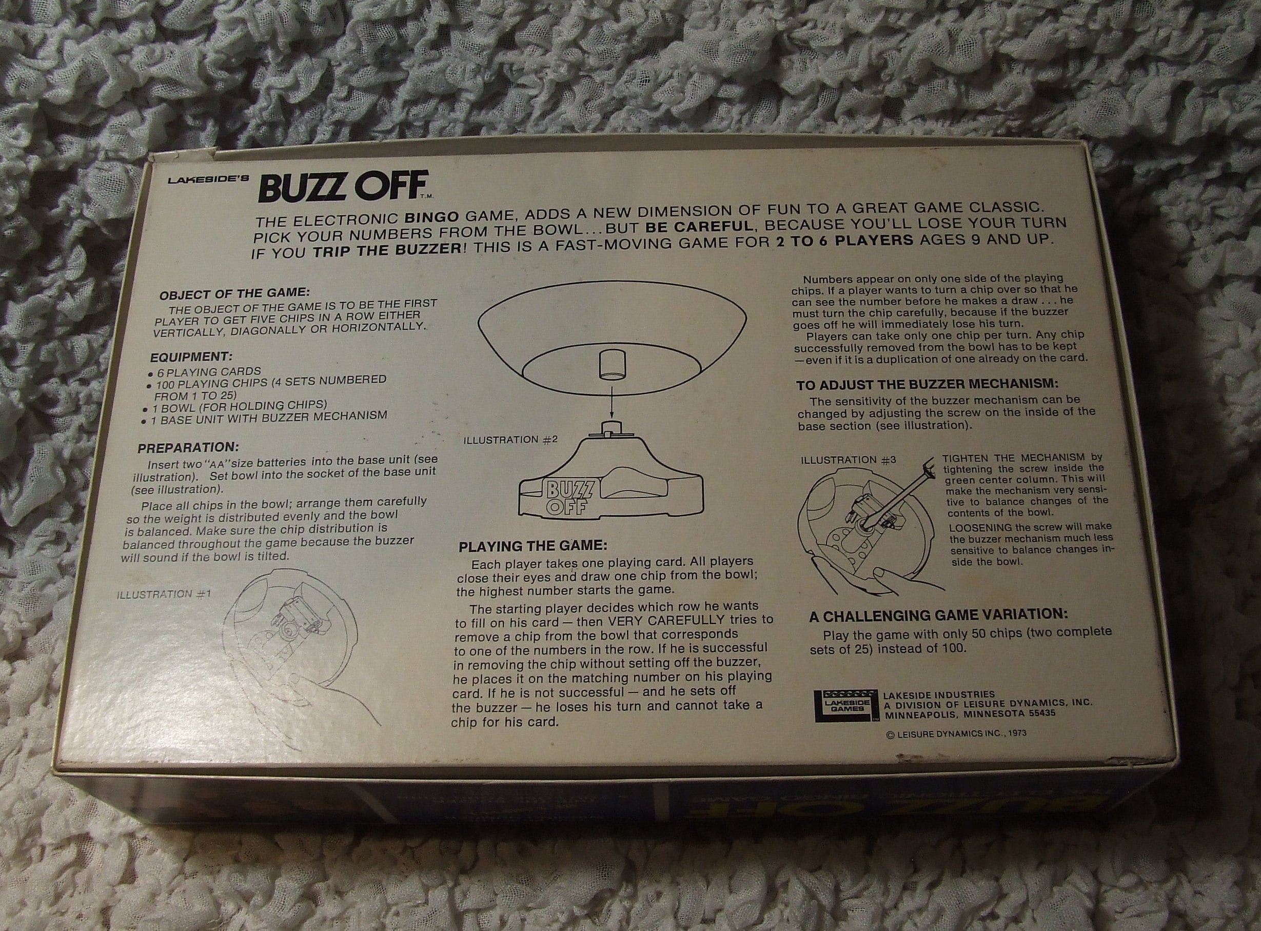 Vintage 1973 Buzz off Game by Lakeside Industries Electronic Bingo Complete - Etsy UK
