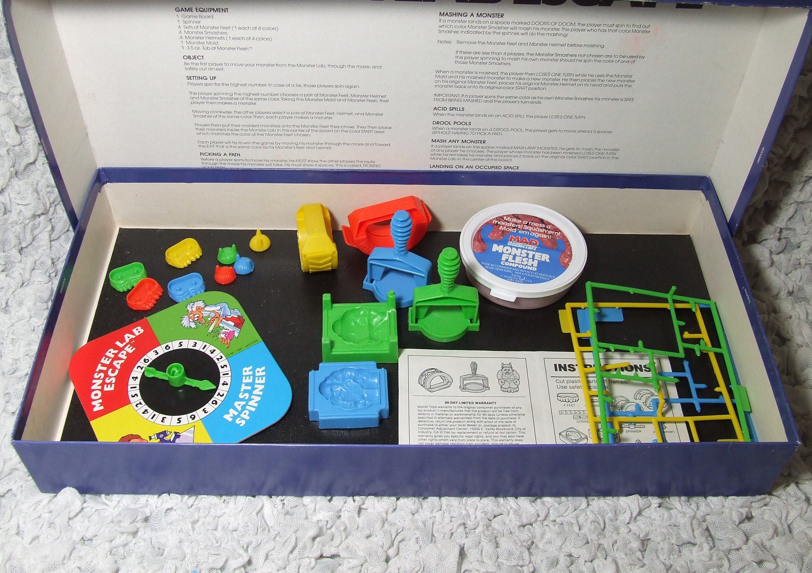 Vintage 1987 Mad Scientist Monster Lab Escape Game by Mattel Super Rare ...