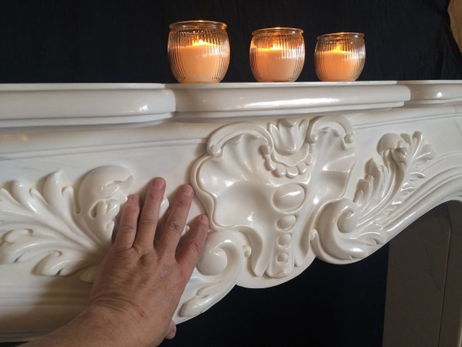 White French Marble Mantel – Hand Carved Stone - 67" Wide - Etsy