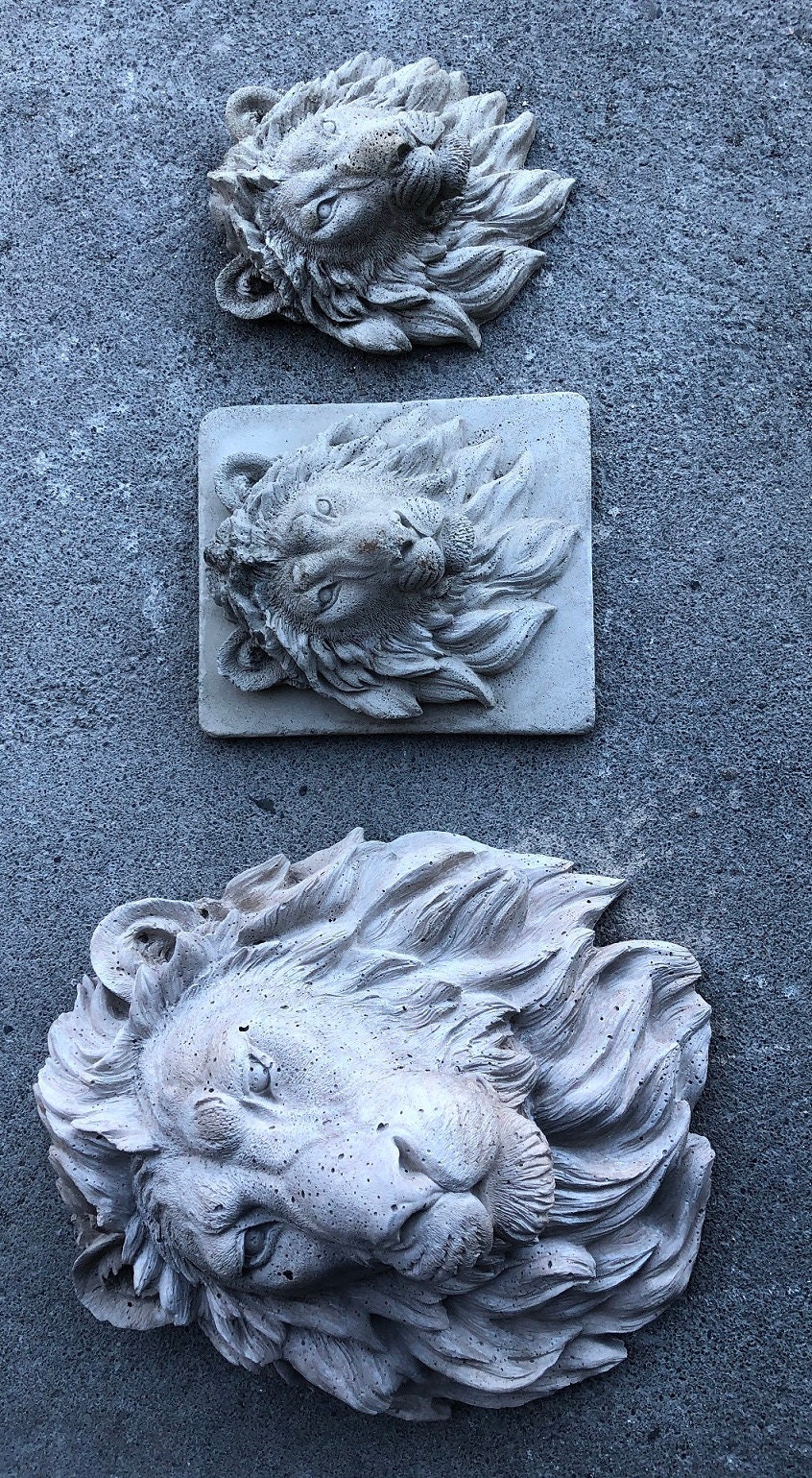 Lion Head Sculpture| Cast Stone Water Feature| Lion Fountain Face Pool ...