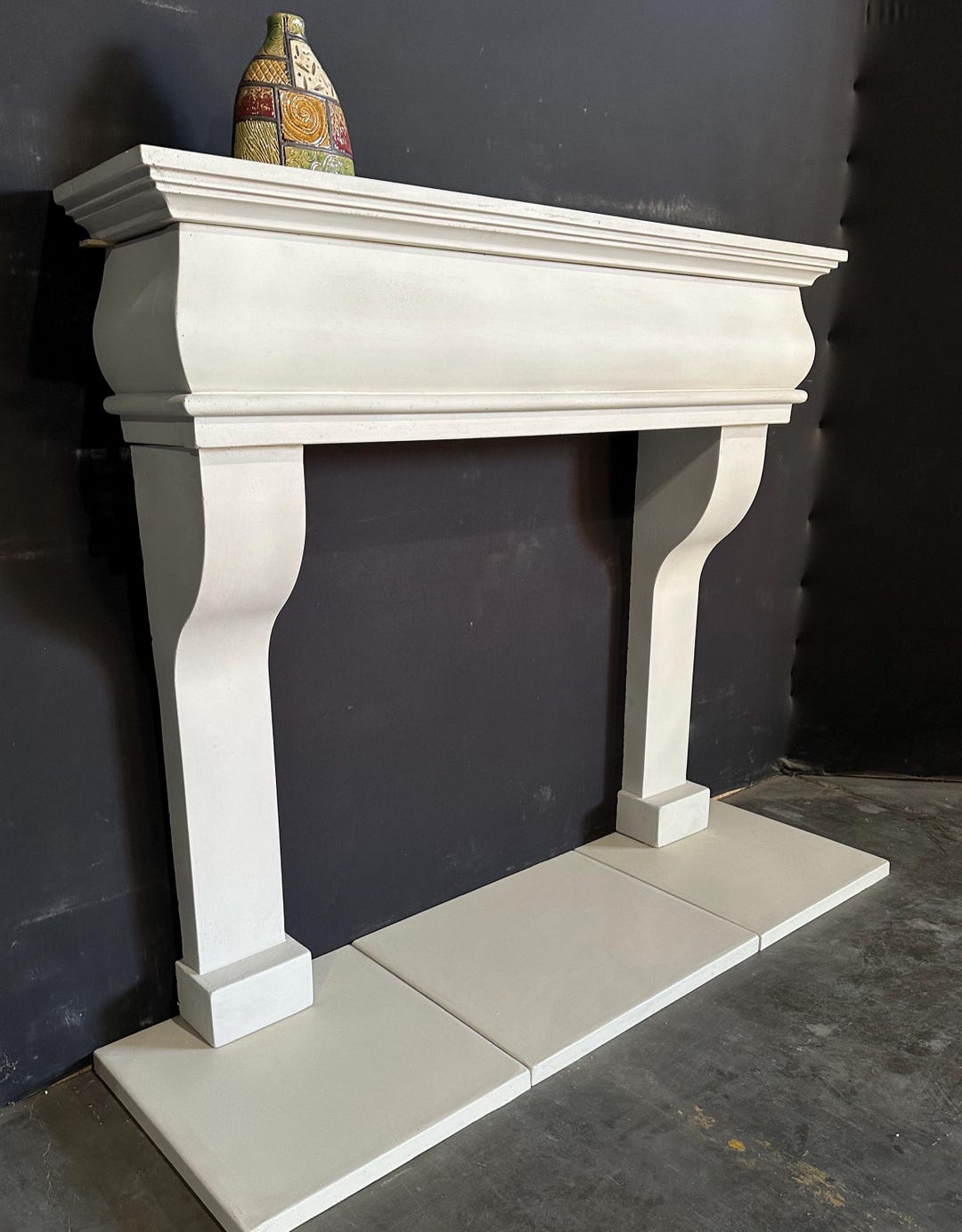 LIMESTONE Fireplace Mantel Surround – Small Width Mantle - Made in USA ...