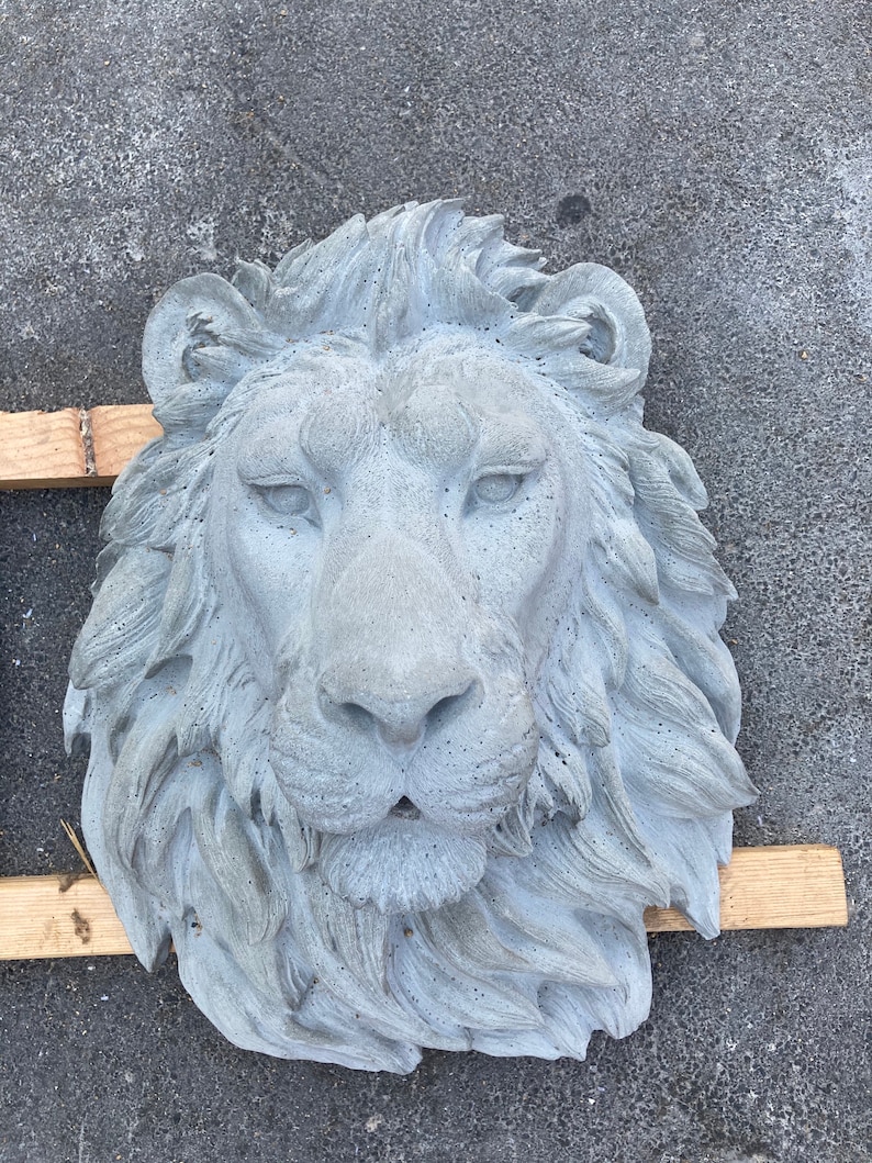 Lion Head Fountain Cast Stone Water Feature Lion Face Sculpture Pool ...