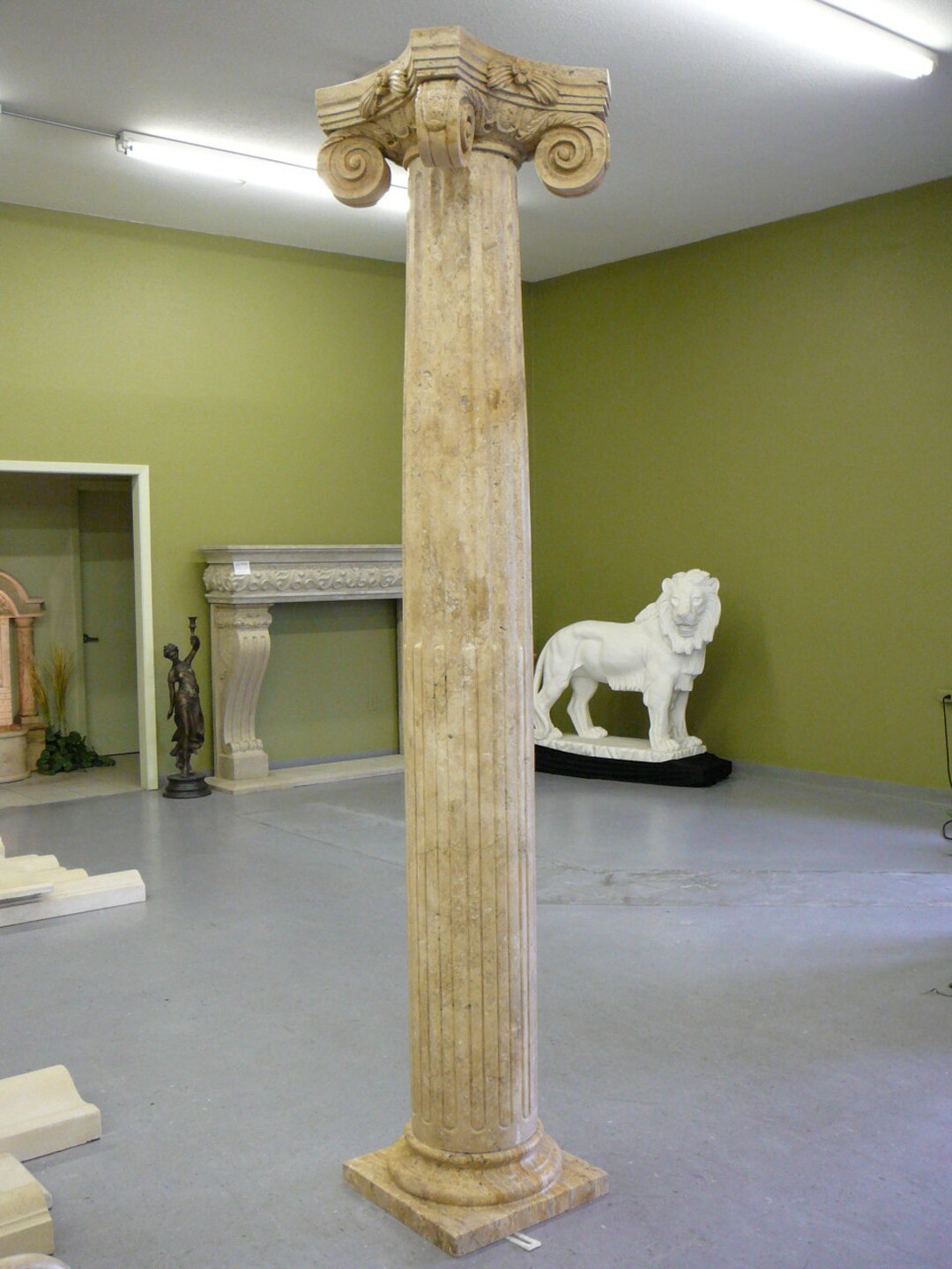 IONIC Travertine Columns – Stone Pillars Fluted - 2 Each Set - Solid ...