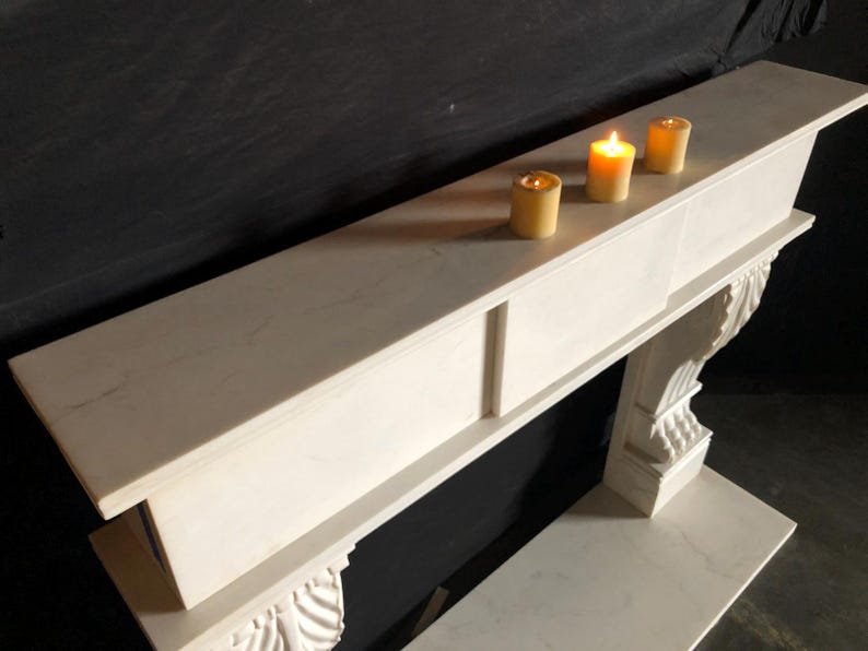 White Marble Mantel – Hand Carved Stone Mantle – CLAW FOOT DESIGN - Etsy