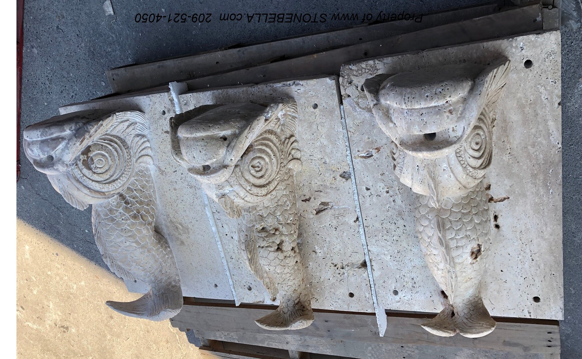 Fountain Fish Water Feature – Wall Fountain Center Piece – HAND CARVED ...