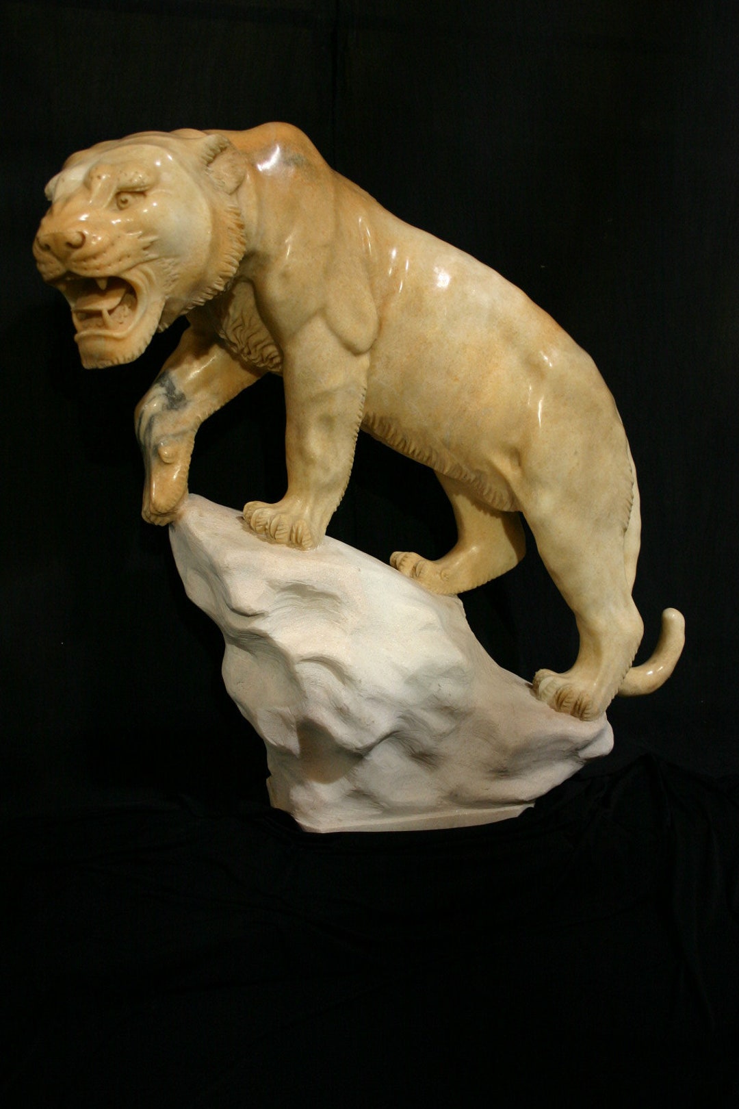 Tiger Sculpture – MUSEUM QUALITY -hand Carved Stone – Art Statue - Etsy