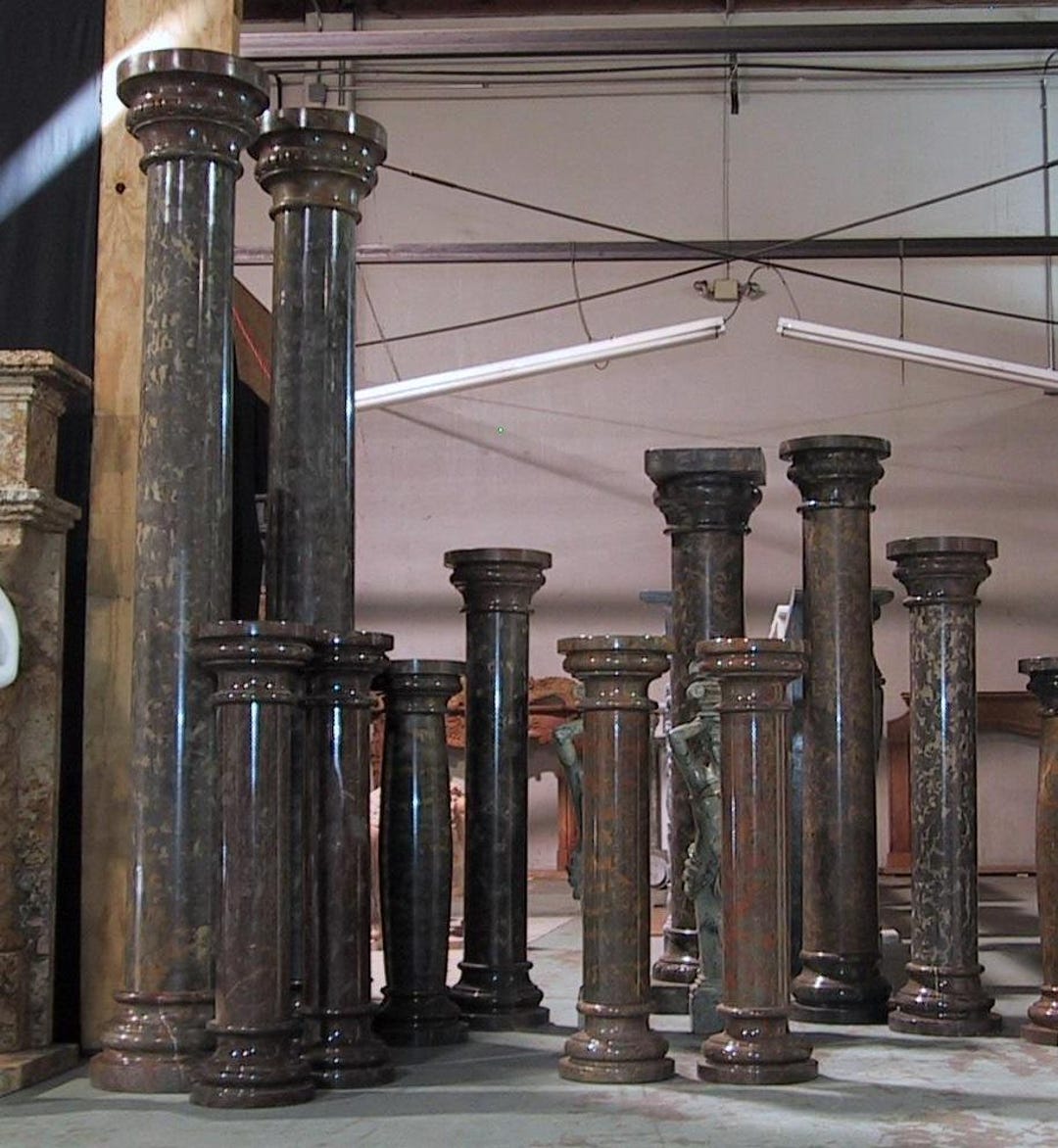 Marble Columns - Pillars - Hand Carved Marble - Stone - Brown Marble - Etsy