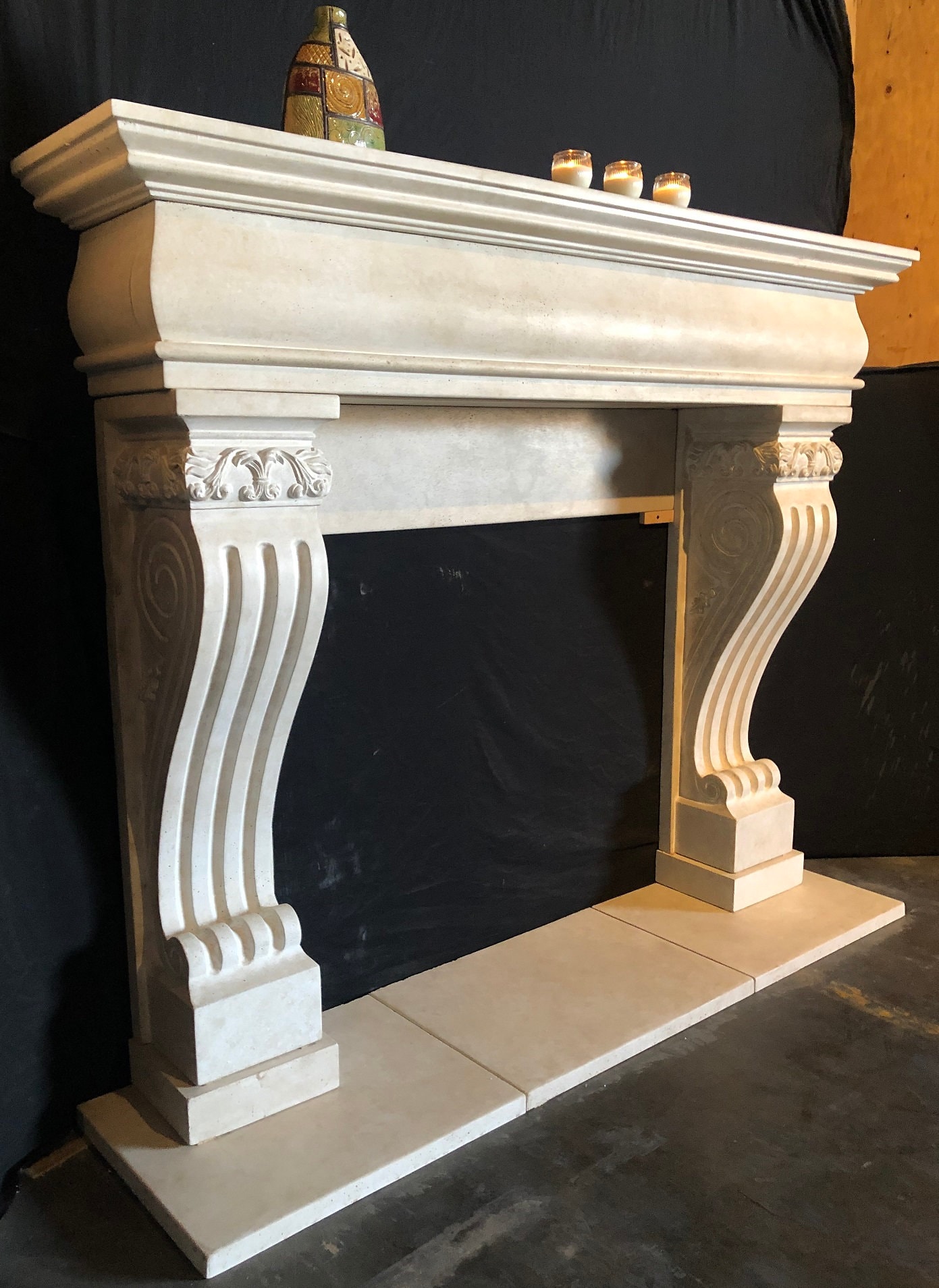 Fireplace Mantle CAST STONE – Large Cast Mantel - Limestone Look - Etsy