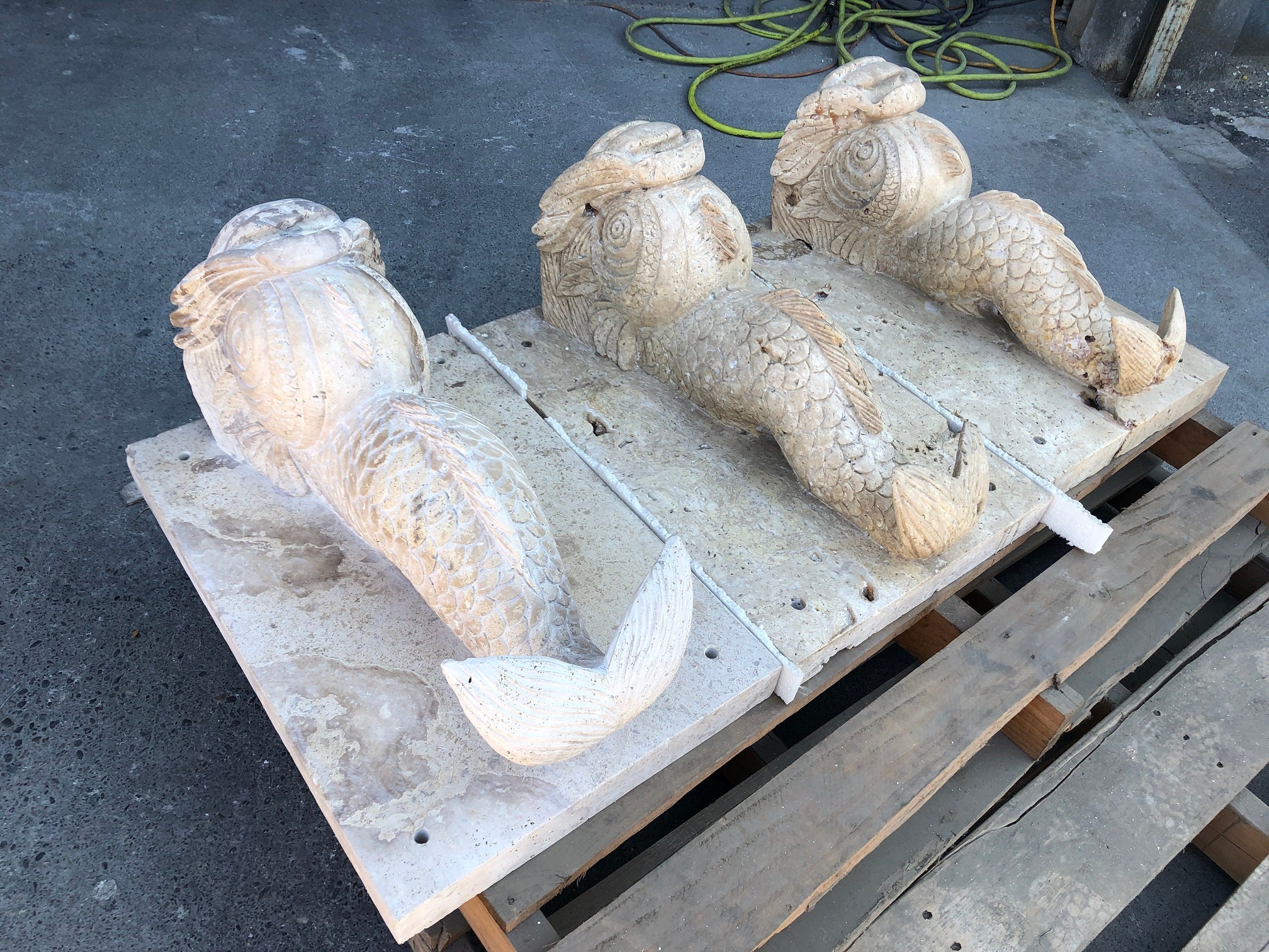 Fountain Fish Water Feature – Wall Fountain Center Piece – HAND CARVED ...