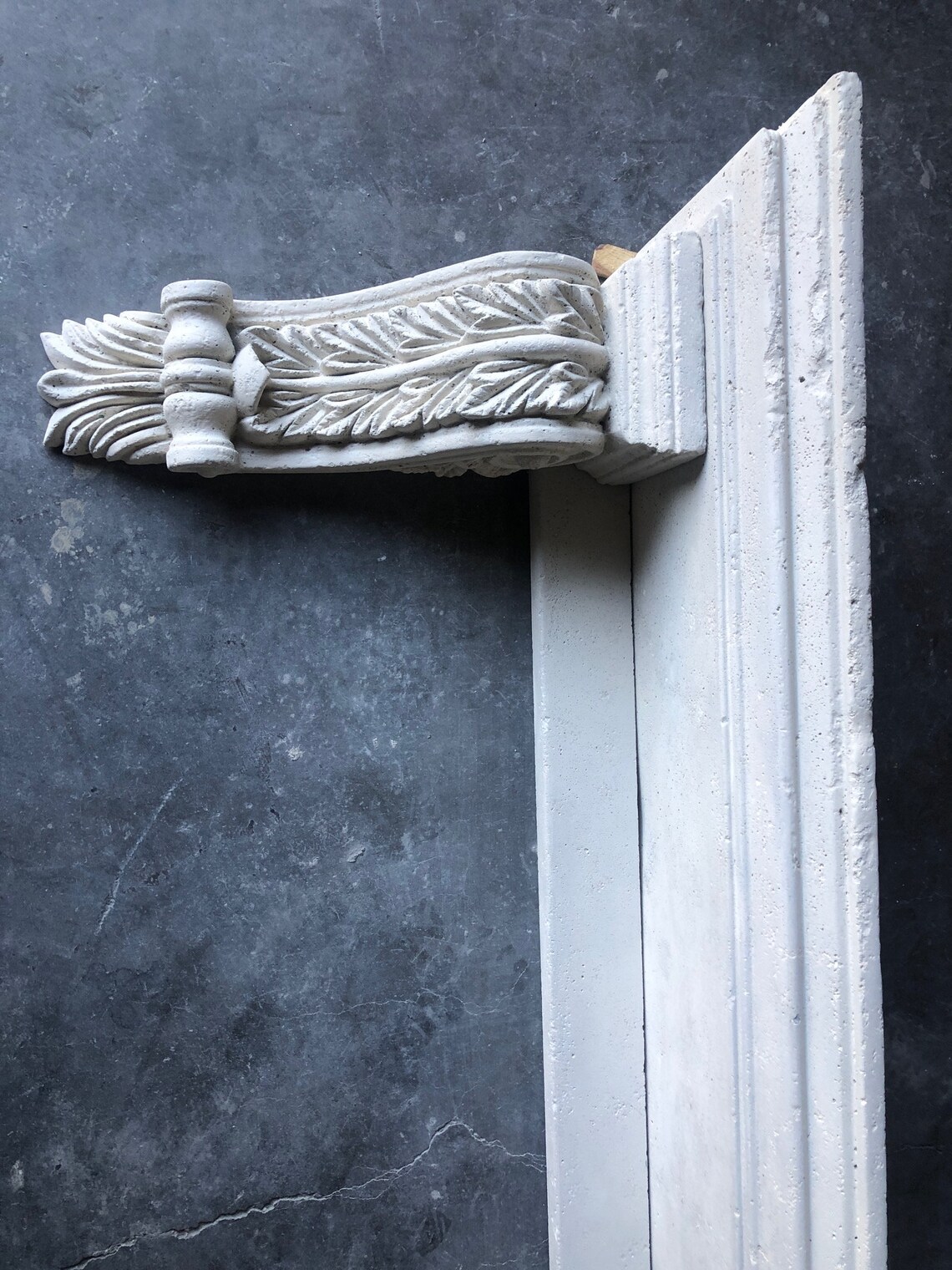Mantle Shelf –rustic Mantel With Corbels – Cast Stone Made to Look Old ...