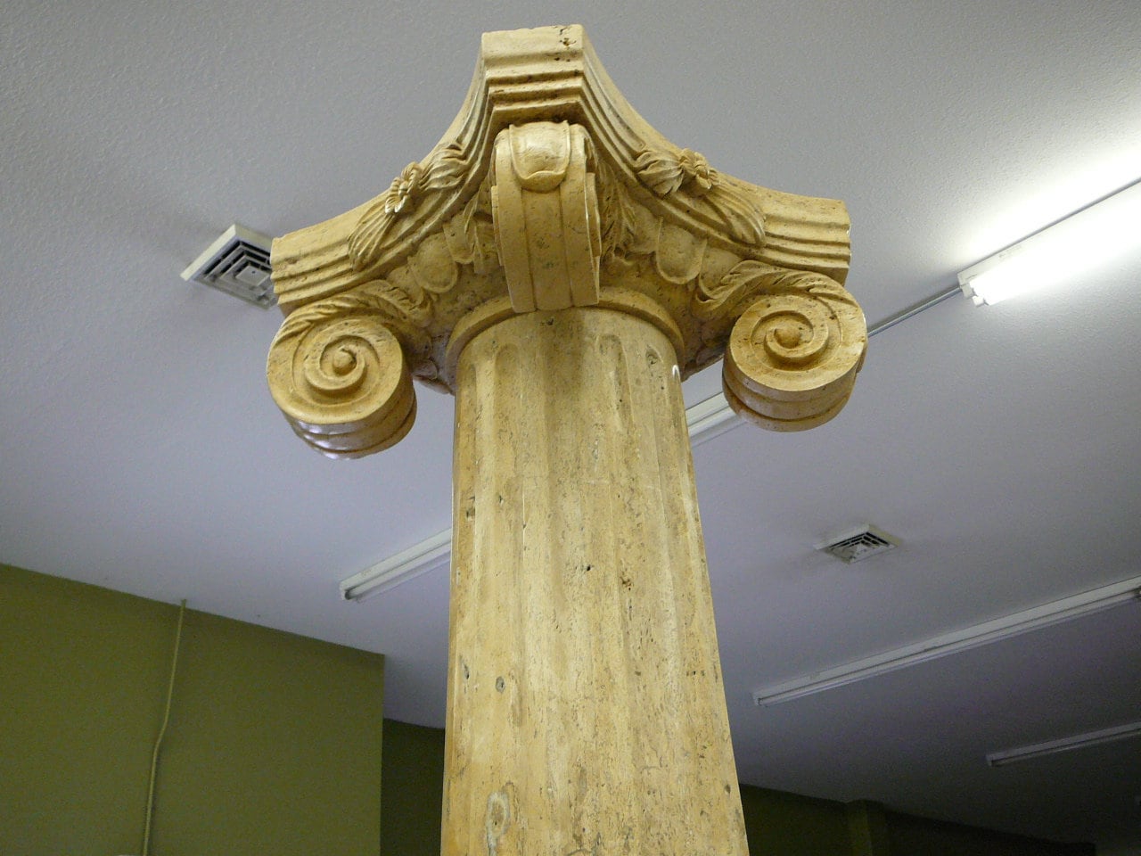 IONIC Travertine Columns Stone Pillars Fluted 2 Each Set Solid Stone ...