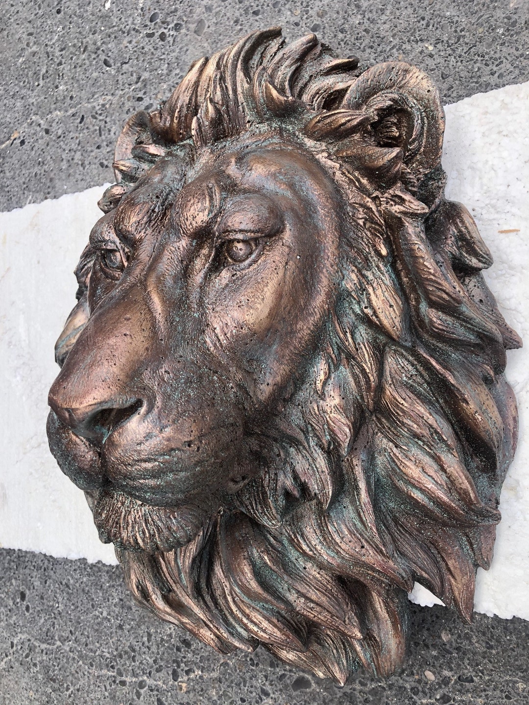 Lion Head Sculpture| Cast Stone Water Feature| Lion Fountain Face Pool ...