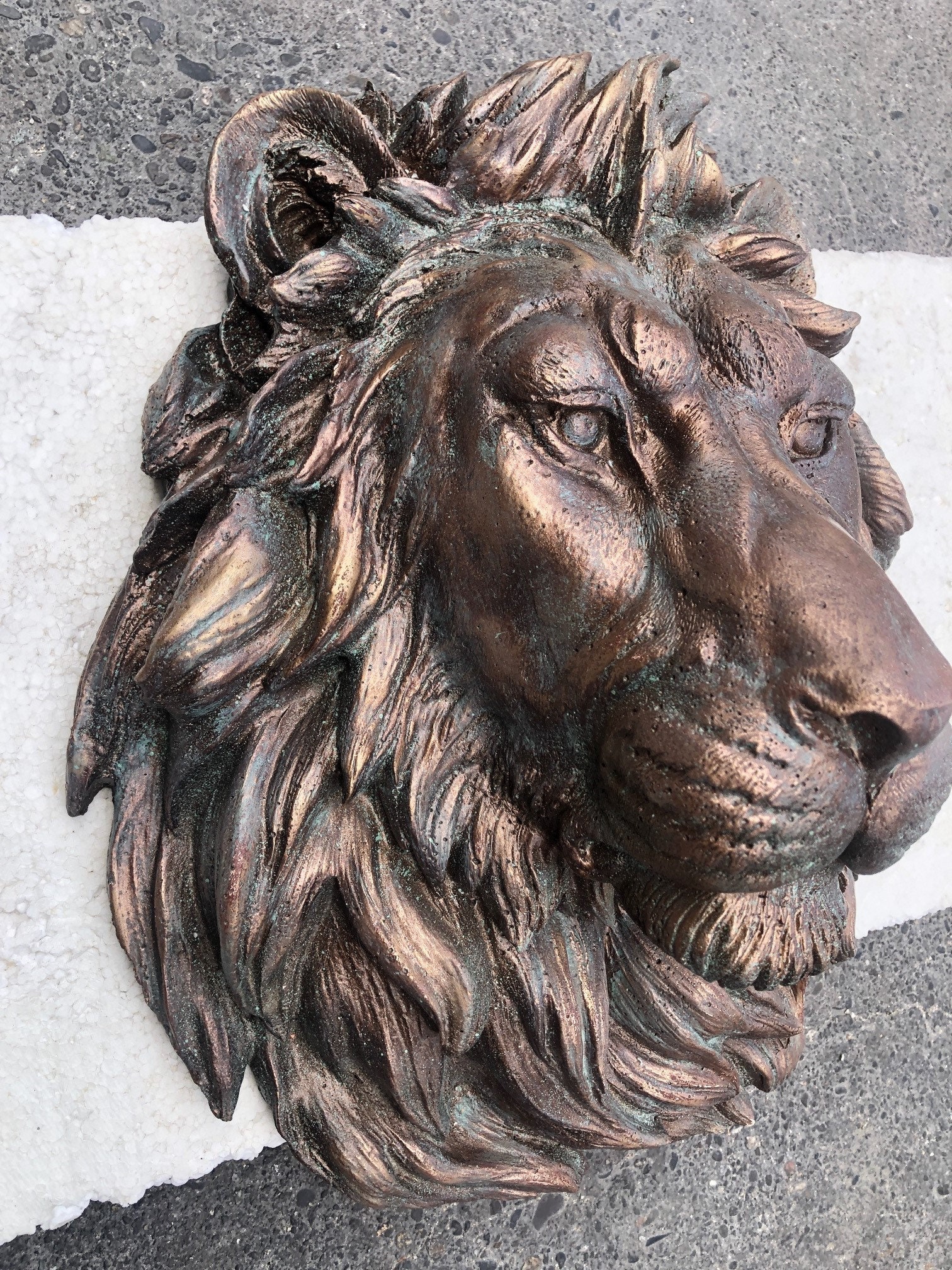 Lion Head Sculpture| Cast Stone Water Feature| Lion Fountain Face Pool ...