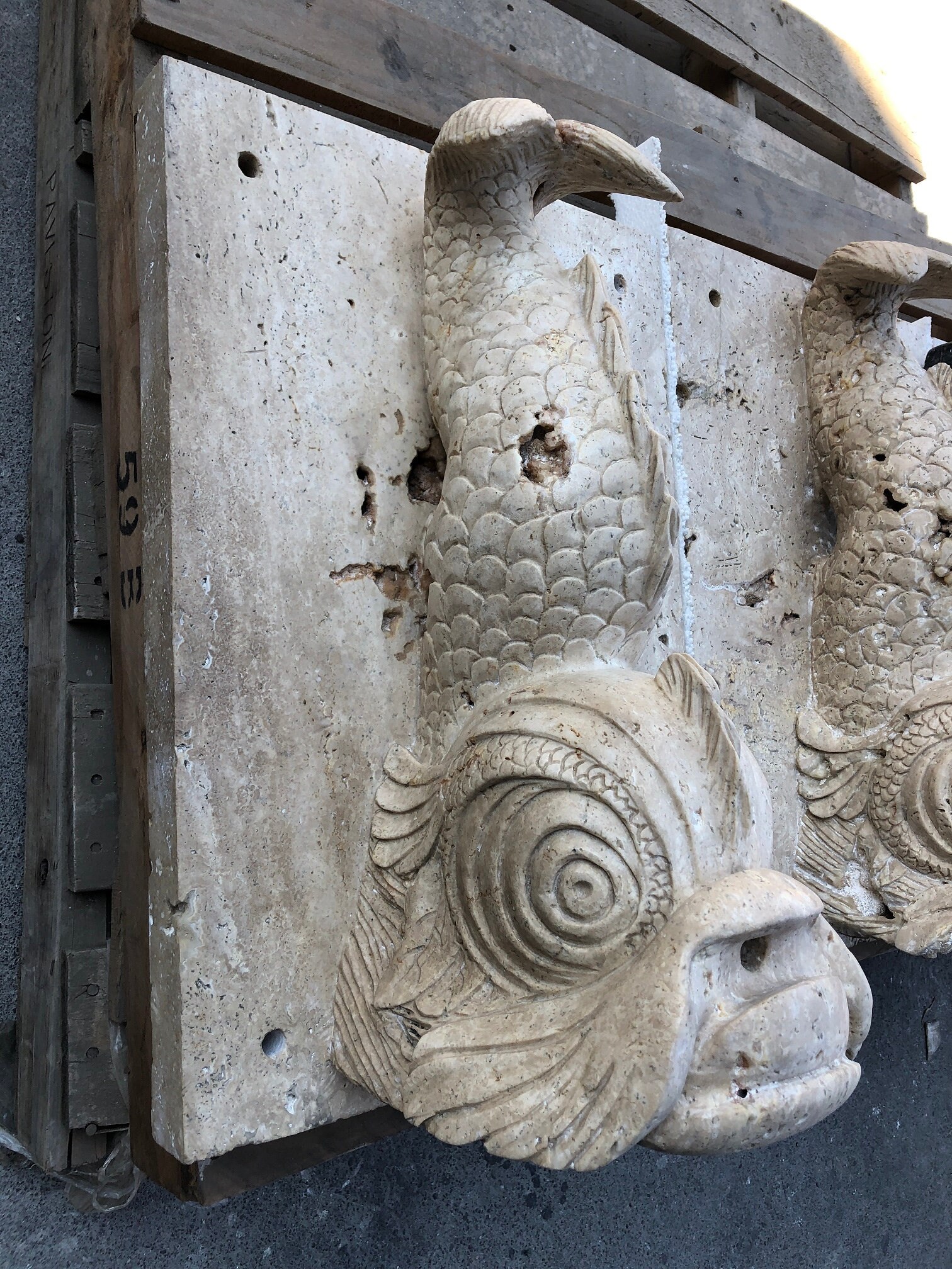 Fountain Fish Water Feature – Wall Fountain Center Piece – HAND CARVED ...