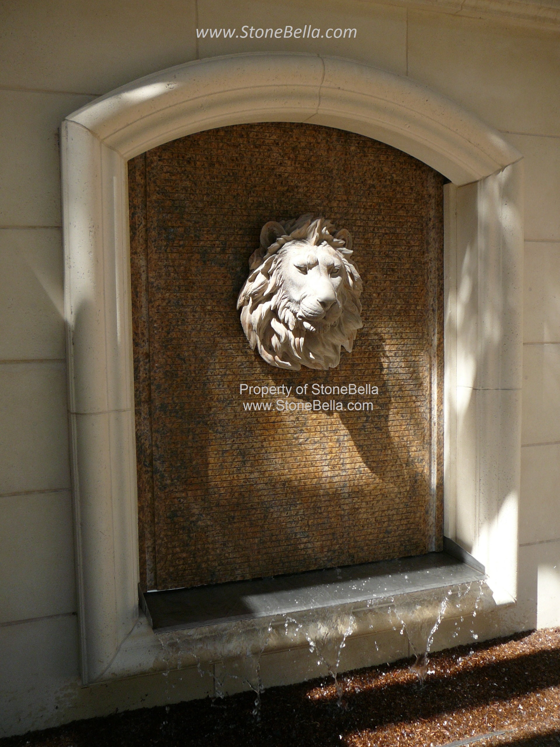 Lion Head Fountain| Cast Stone Water Feature| Lion Face Sculpture Pool ...