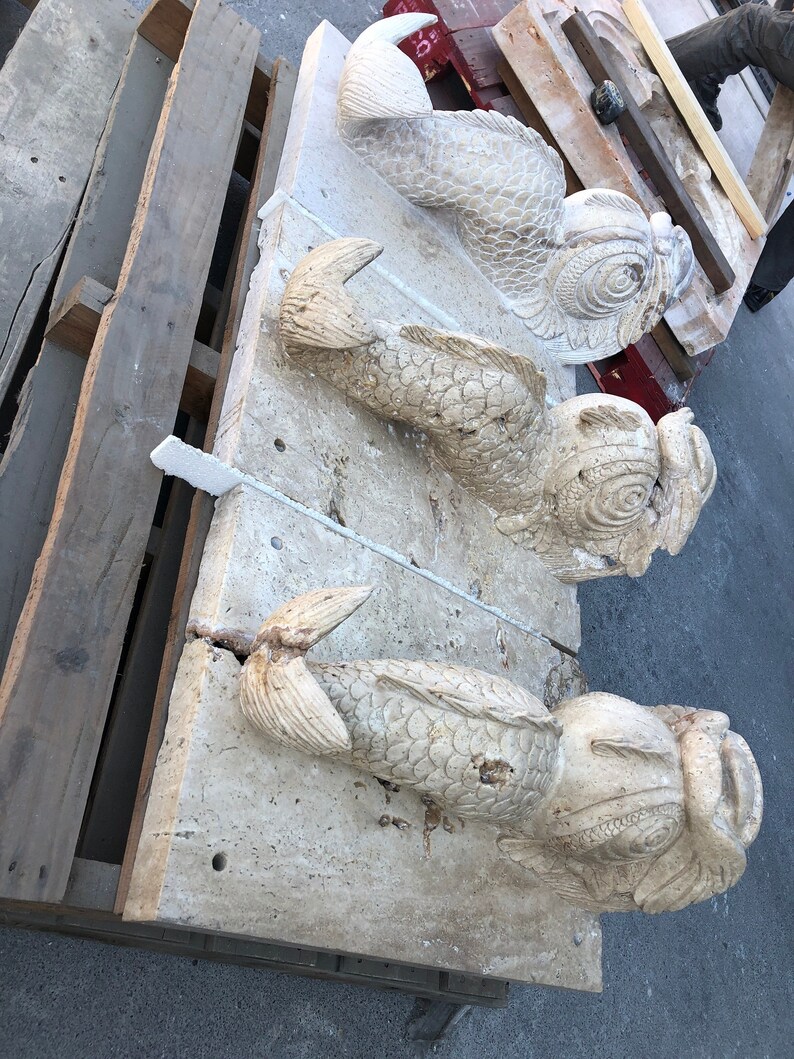 Fountain Fish Water Feature – Wall Fountain Center Piece – HAND CARVED ...