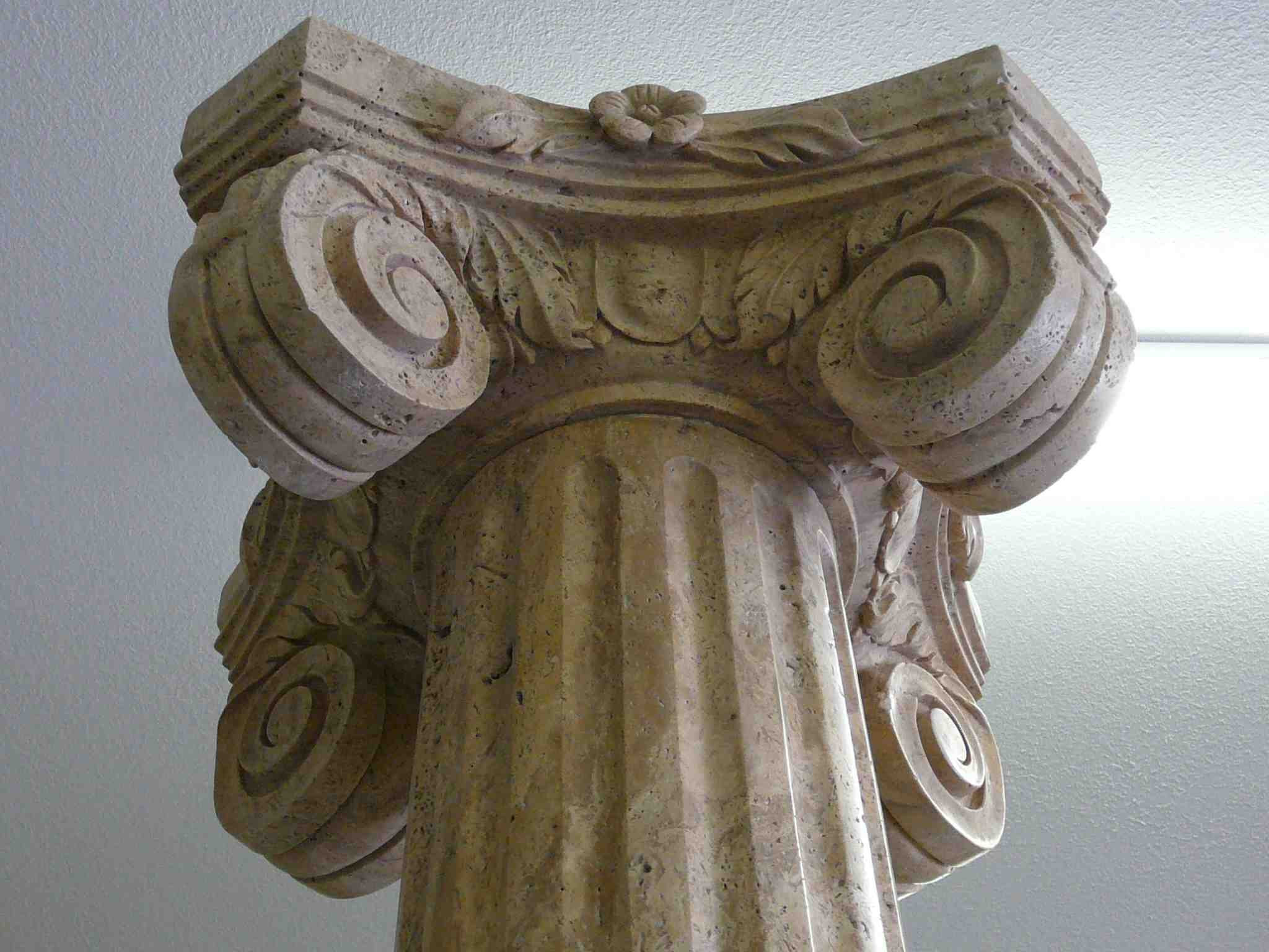 IONIC Travertine Columns Stone Pillars Fluted 2 Each Set Solid Stone ...