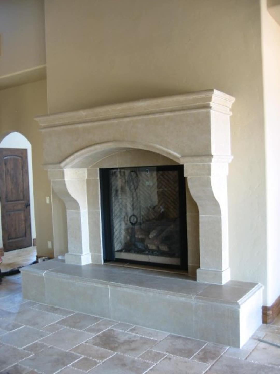 MASSIVE Cast Stone Fireplace Mantle – Large Opening Mantel Fire Place ...