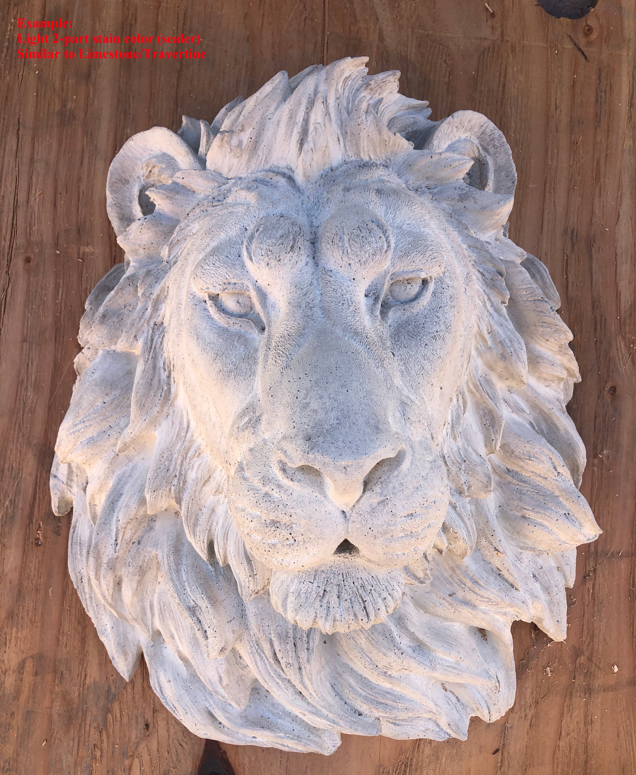 Lion Head Fountain| Cast Stone Water Feature| Lion Face Sculpture Pool ...