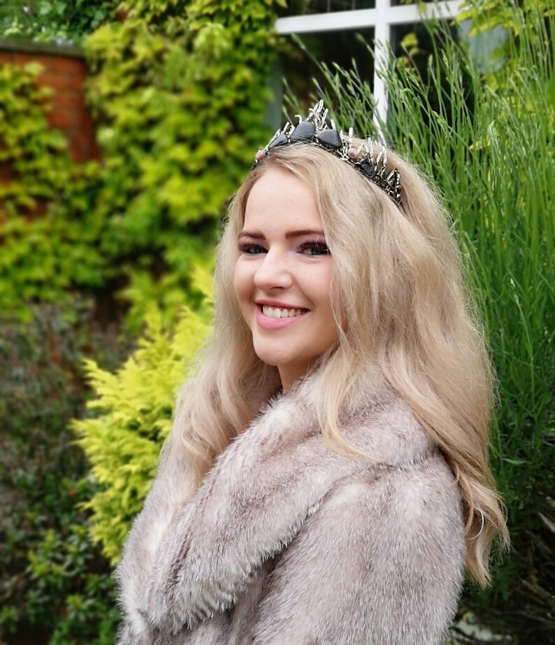 Obsidian Bridal Tiara Healing Crystal Tiara Black crown | Etsy