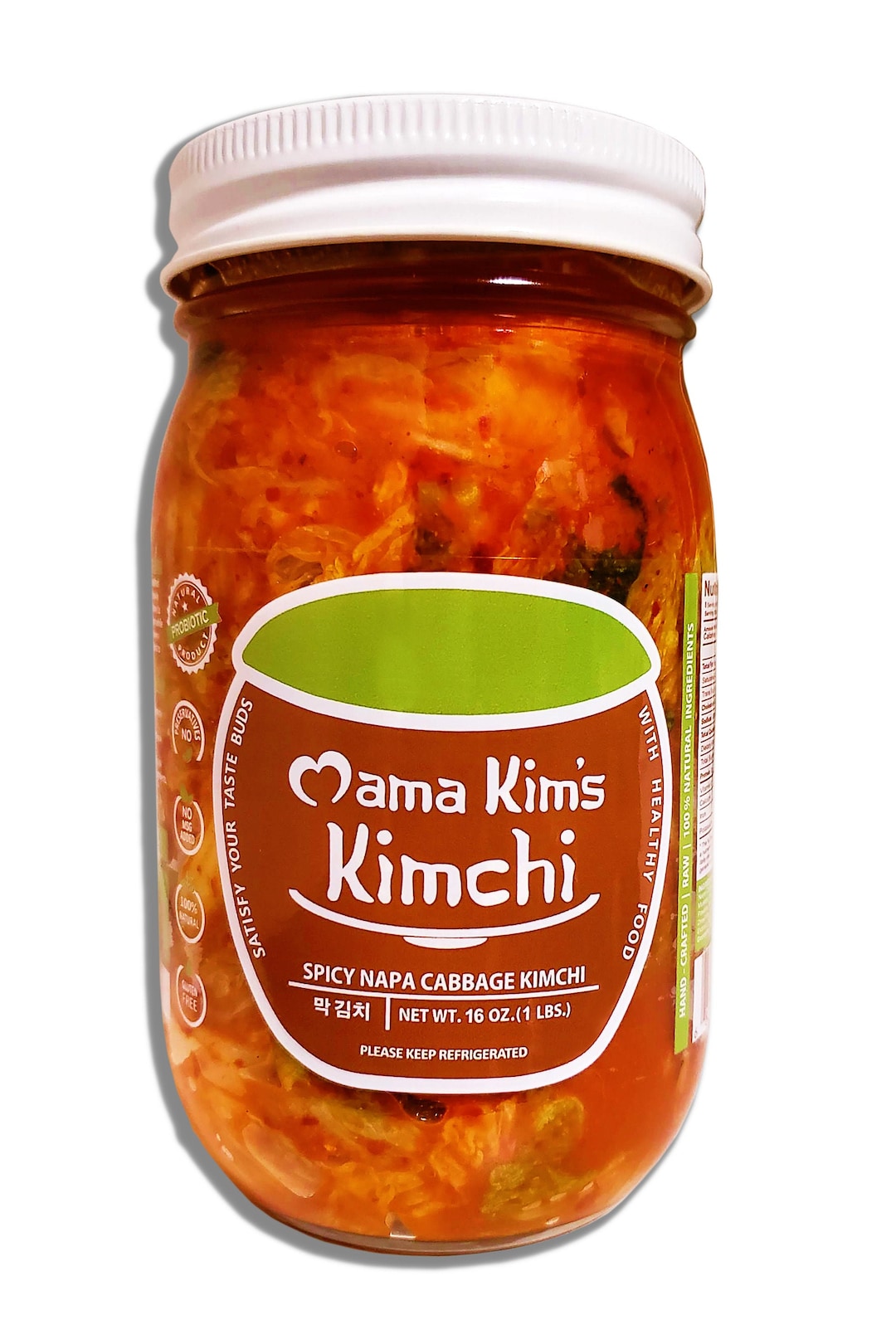 16oz Korean Spicy Napa Cabbage Kimchi - NO Msg, Gluten Free, Fermented ...