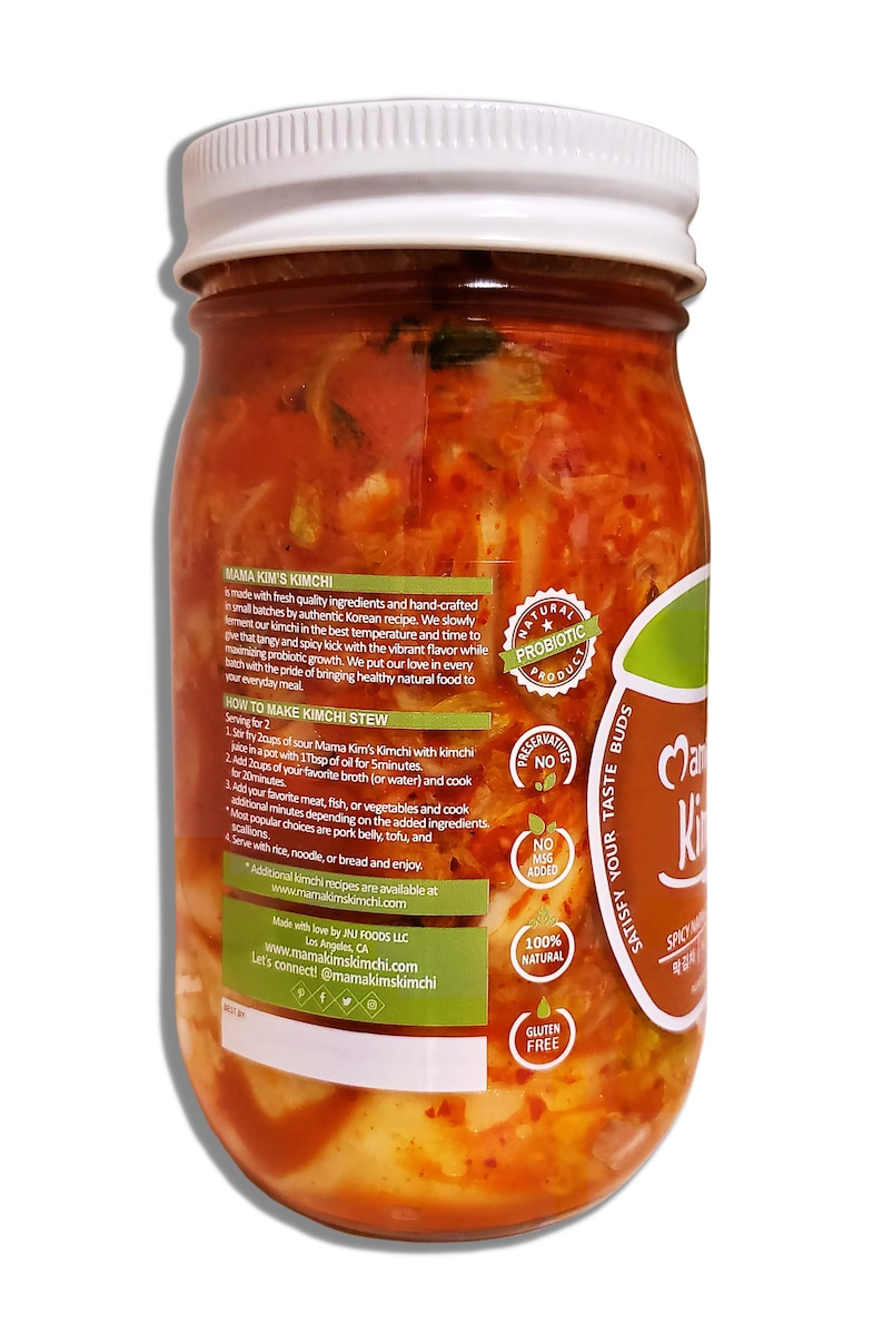 16oz Korean Spicy Napa Cabbage Kimchi - NO Msg, Gluten Free, Fermented ...