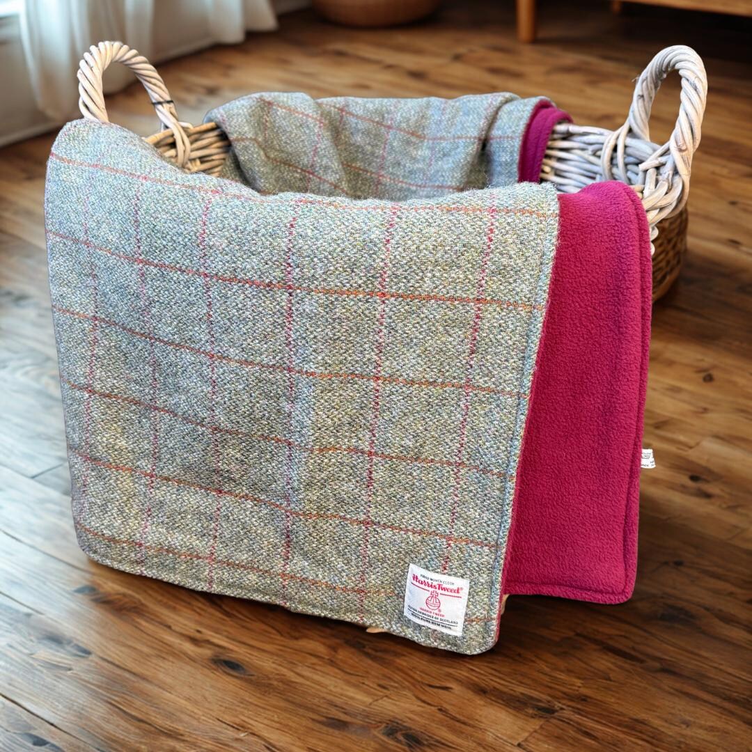 Harris Tweed Wool Blanket With Fleece Lining – Cozy Warm Sofa Throw ...