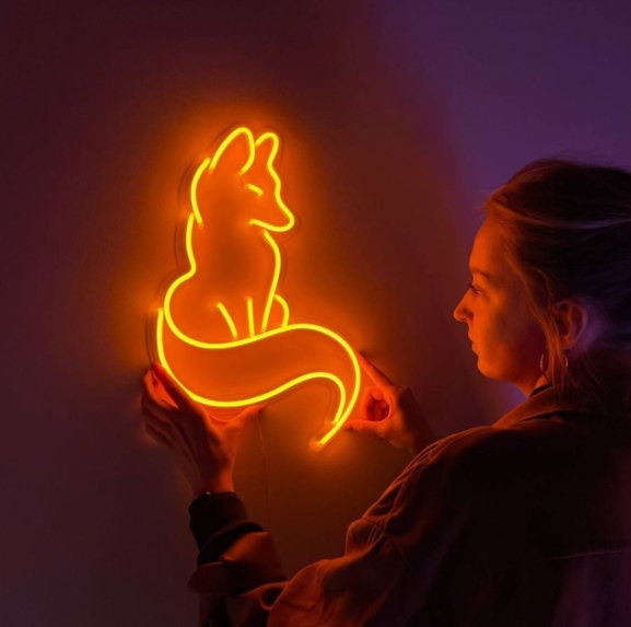 Neon Sign Fox Neon Sign Animal Neon Signwall Sign Neon | Etsy
