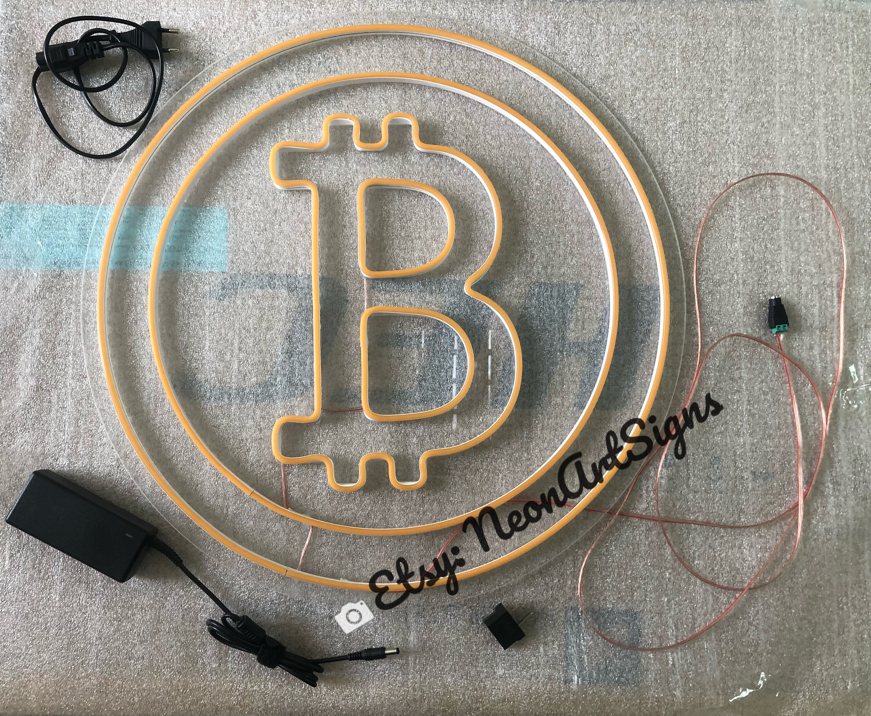 Bitcoin cryptocurrency LED Neon Sign Wall Decor Wall Sign | Etsy