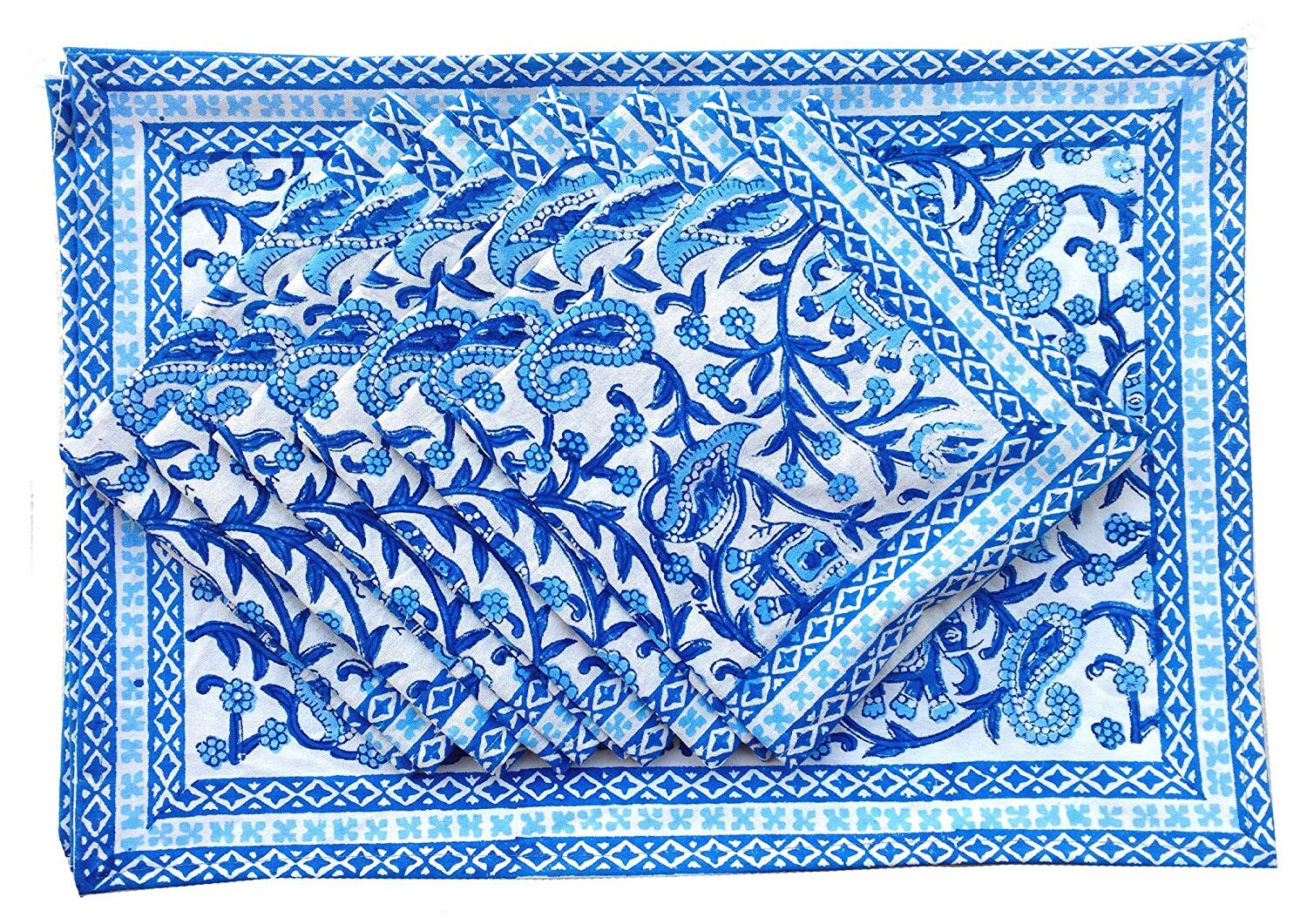 Dining Table Mats & Napkins Set of 6 Made With Pure Cotton and Hand ...