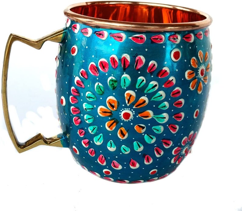 Handmade Pure Copper Outer Hand Painted Art Work Wine Vodka - Etsy