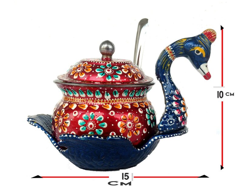 Steel Hand Painted Platter Container and Kitchen Storage Bowl With ...