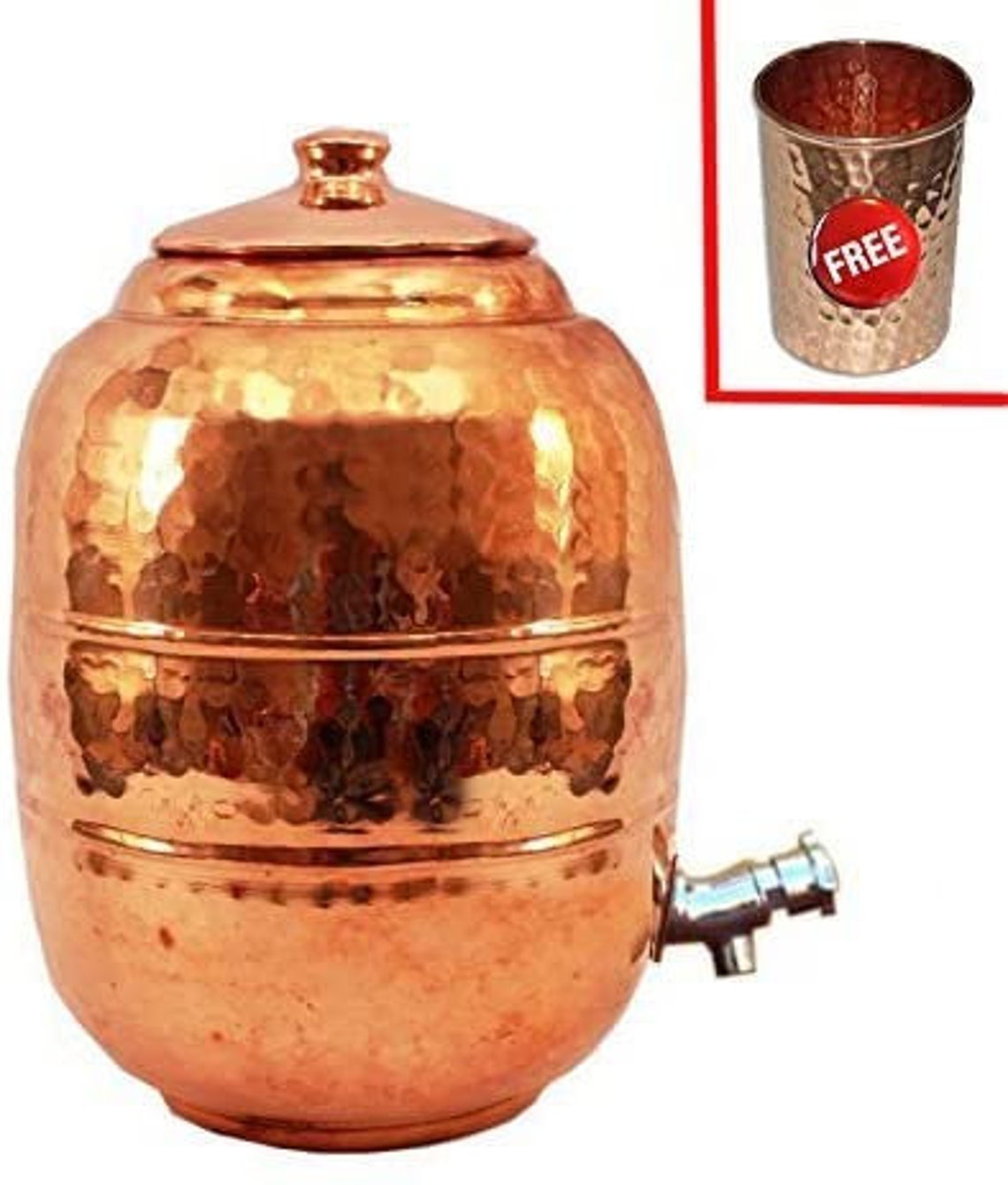 Pure Copper Hand Hammered Water Storage Pot With Lid 6.5 Liter - Etsy