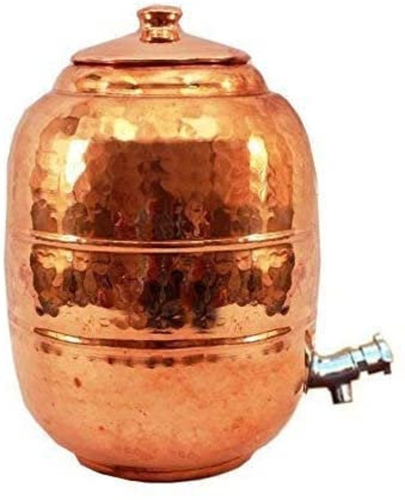 Pure Copper Hand Hammered Water Storage Pot With Lid 6.5 Liter - Etsy