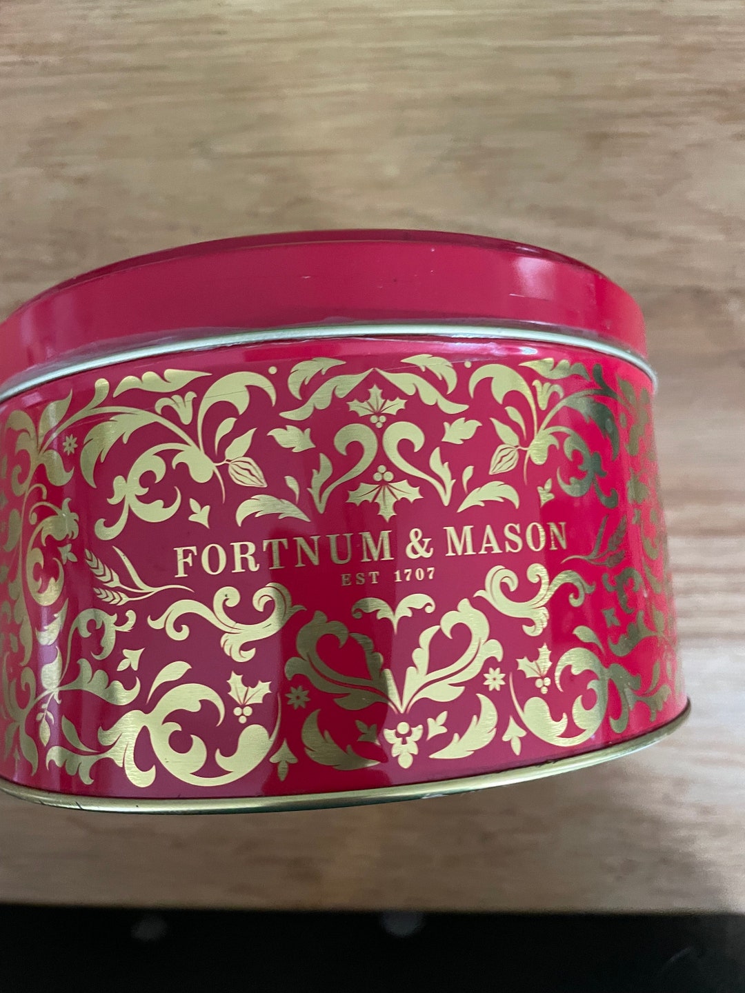 Fortnum and Mason Red Gold Iced Fruit Cake Tin - Etsy UK