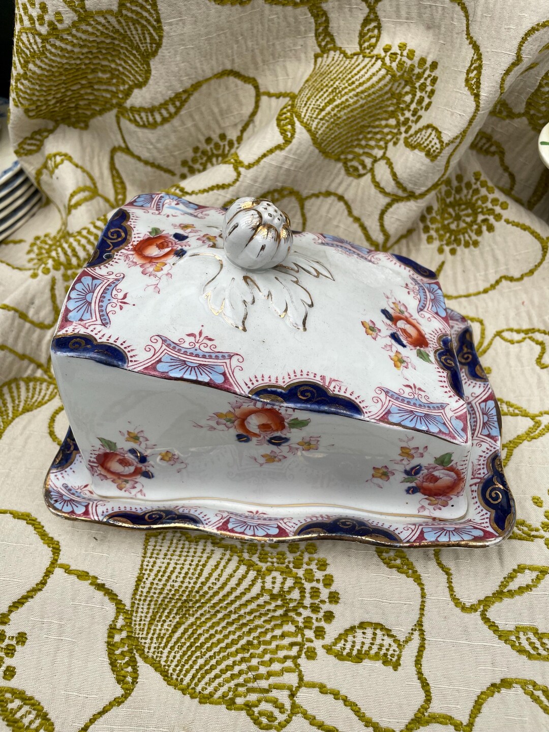 Anchor Dawlish China Butter Dish White Blue Roses Gilt Pattern - Etsy